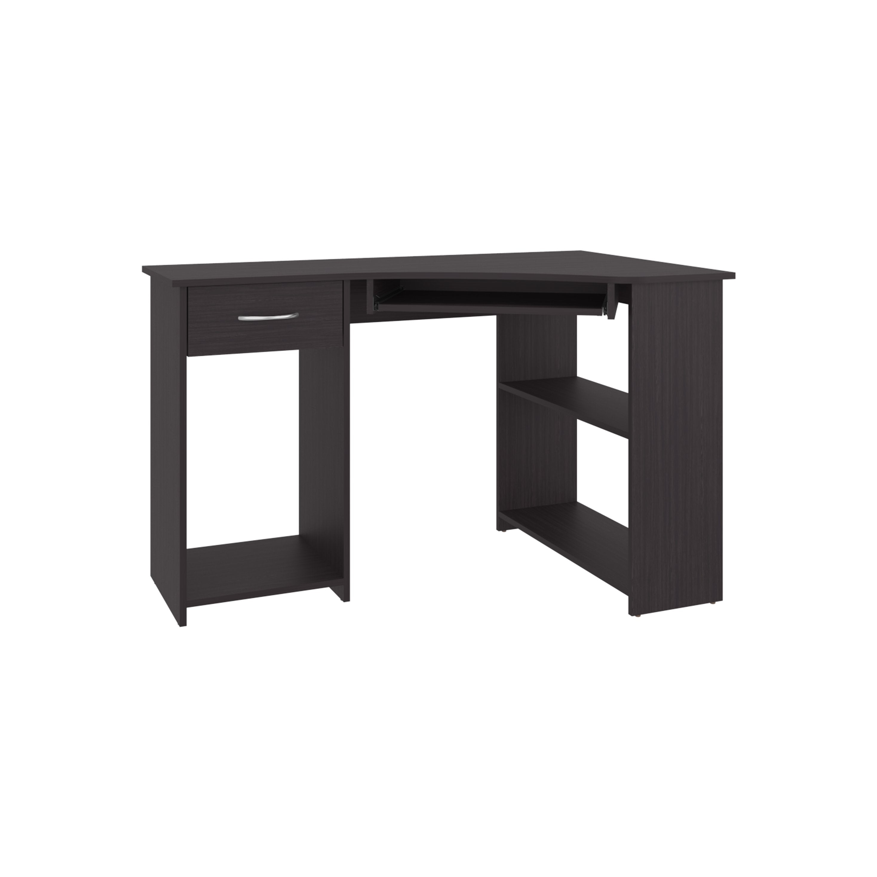 Jasper Dark Kronos Wengue Corner Desk — L-Shaped Space-Saving Design W