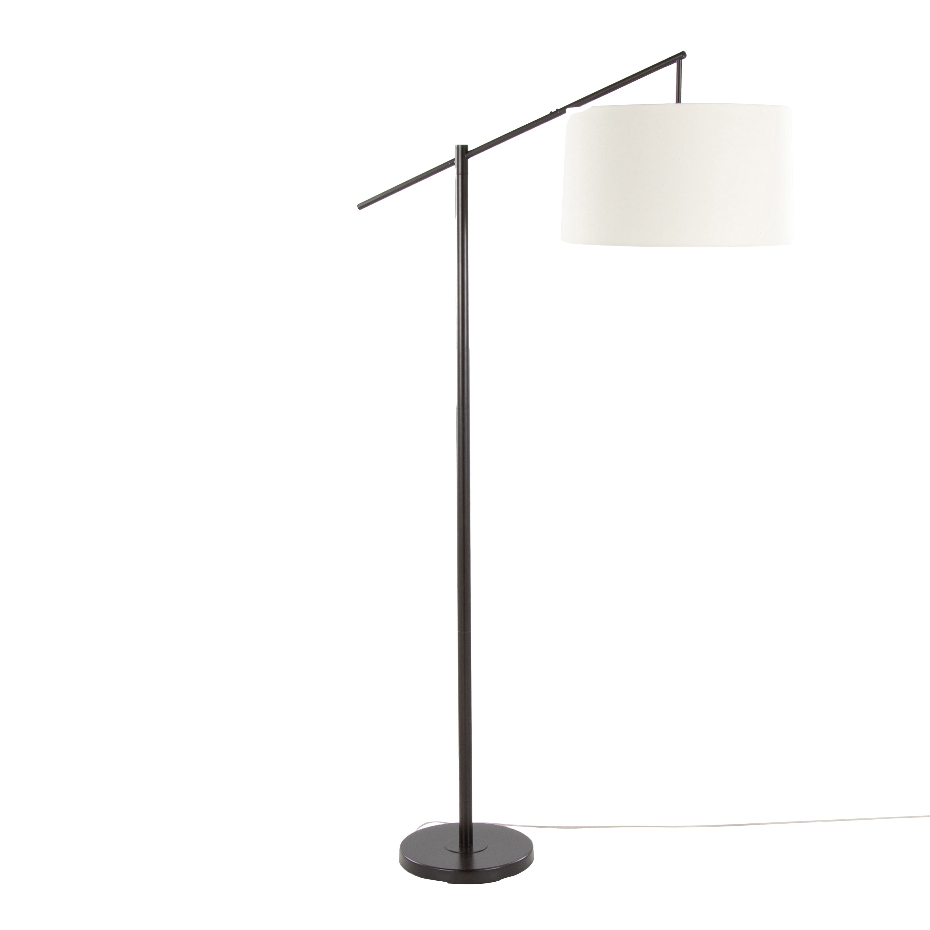 Casper 69" Contemporary Oil Bronze Floor Lamp With Natural Linen Drum