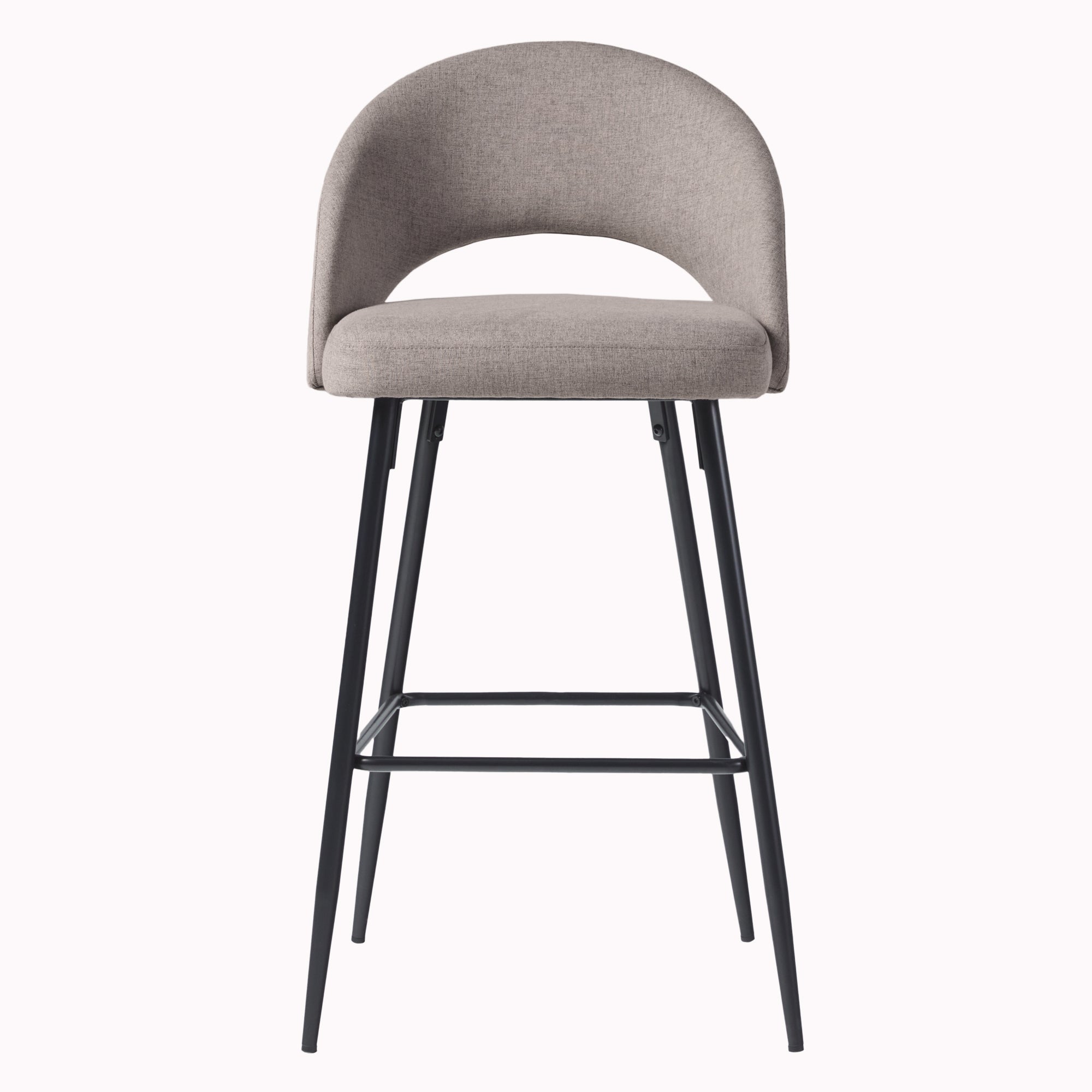 Walker Edison Stylish Mushroom Design 2-Piece Upholstered Bar Stool Se