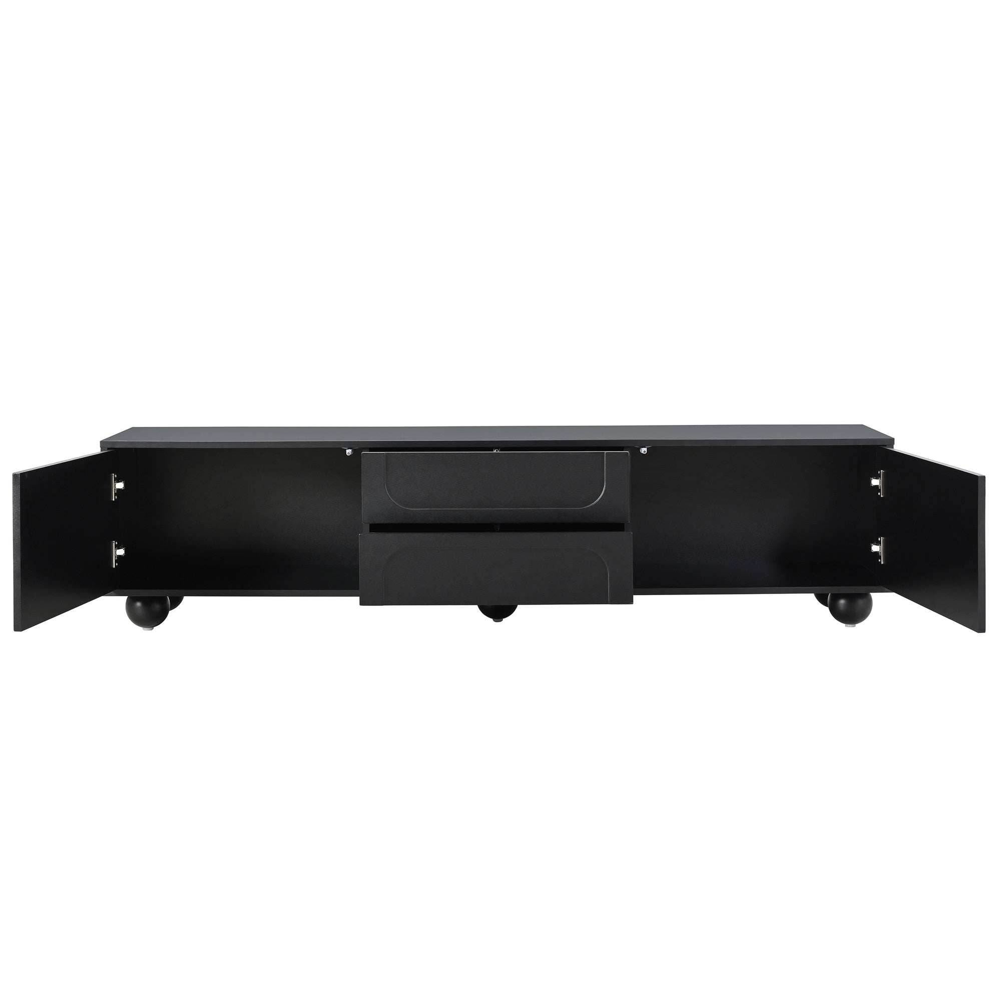 On-Trend Cream Tv Stand 69.6” With Arched Doors, 2 Drawers, Rebound So