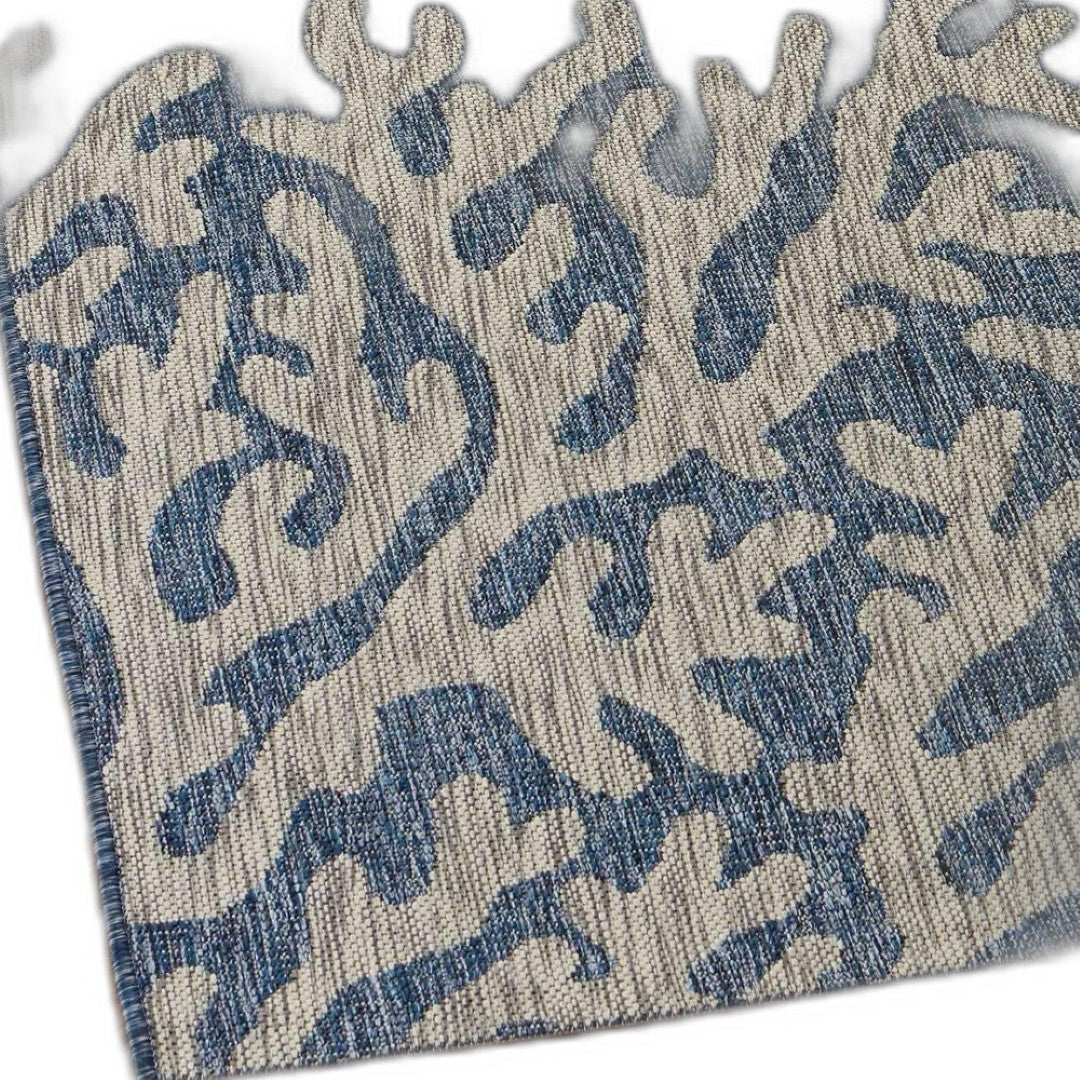 Stunning Blue and Gray Turkish Outdoor Rug – Elevate Your Space with L