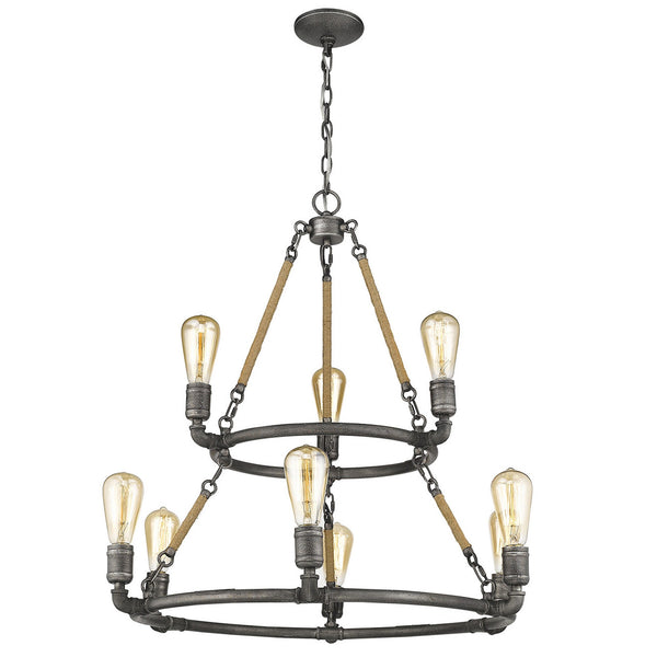Brown Dimmable Chandelier - Stunning Nine Light Metal Design for Styli ...