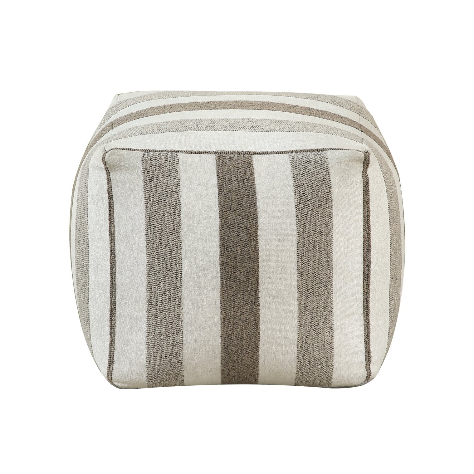 Modern Square Pouf - Multi-Color Jacquard Ottoman, Versatile Footrest