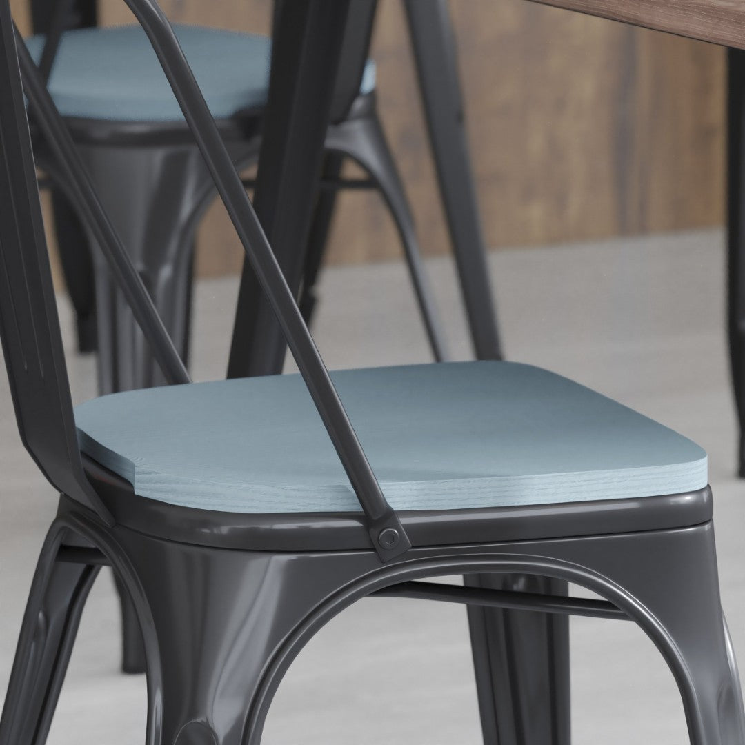 Perry Set of 4 All-Weather Poly Resin Seats for Metal Chairs, Easy Ins