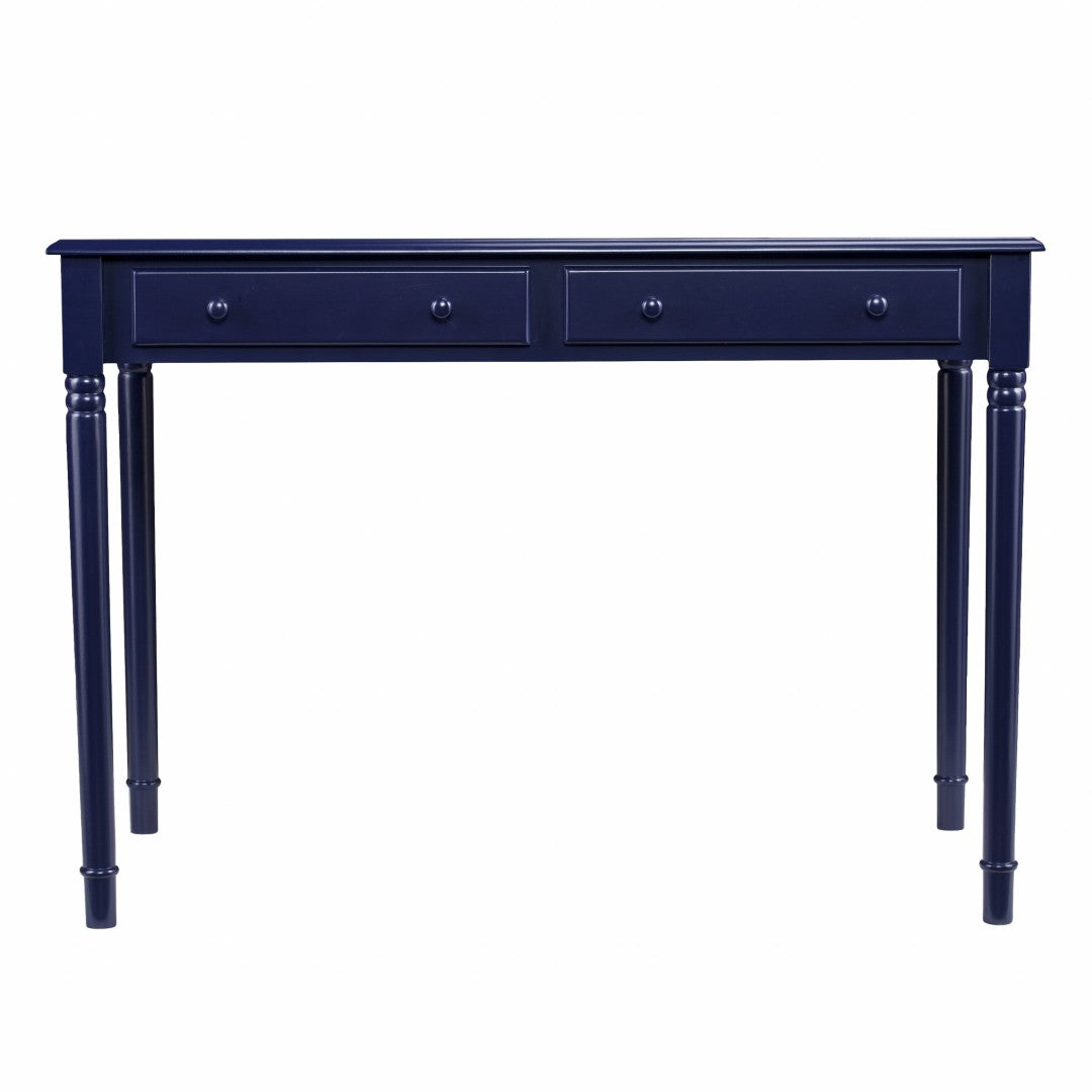 Navy Blue Writing Desk - Charming Cottage Style with 2 Drawers, Perfec