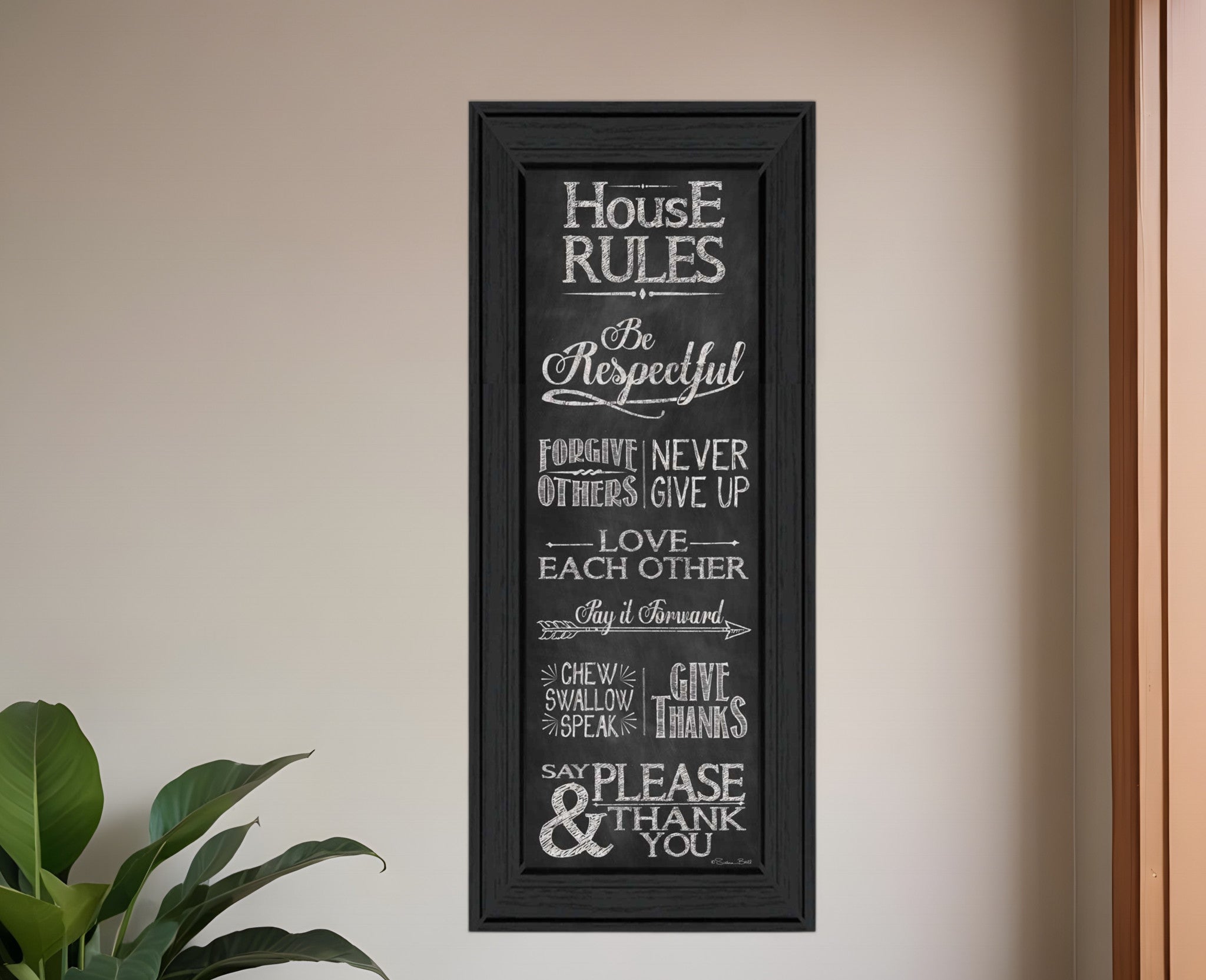 House Rules Black Framed Print Wall Art – Stylish Home Decor to Elevat