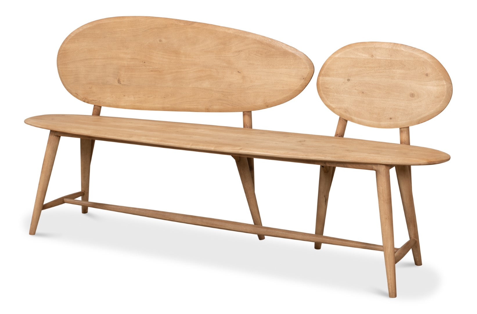 Pebble Bench - Lionskin Natural Finish Acacia Wood Garden Seating for