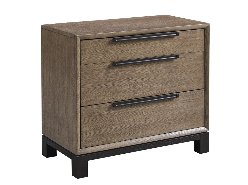 Rutledge Nightstand with 3 Soft-Close Drawers in Warm Taupe Finish and ...