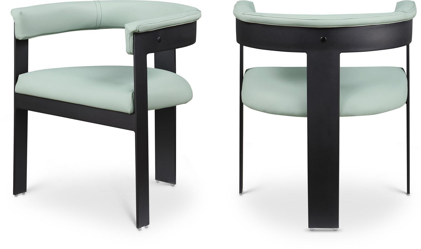 Romeo Dining Chairs Set of 2 - Stylish Vegan Leather with Modern Matte