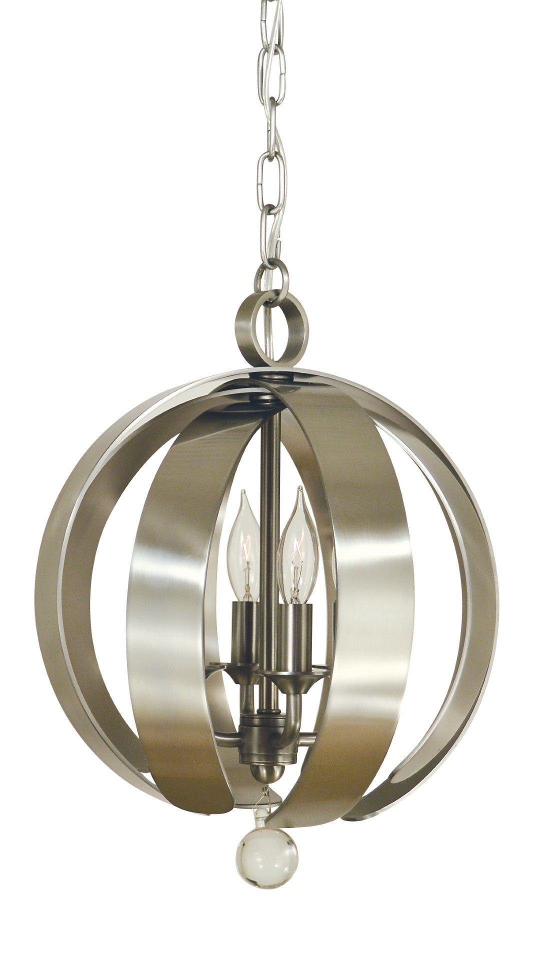 4-Light Elegant Mixed Metal Venus Chandelier - Handcrafted Brass Strap