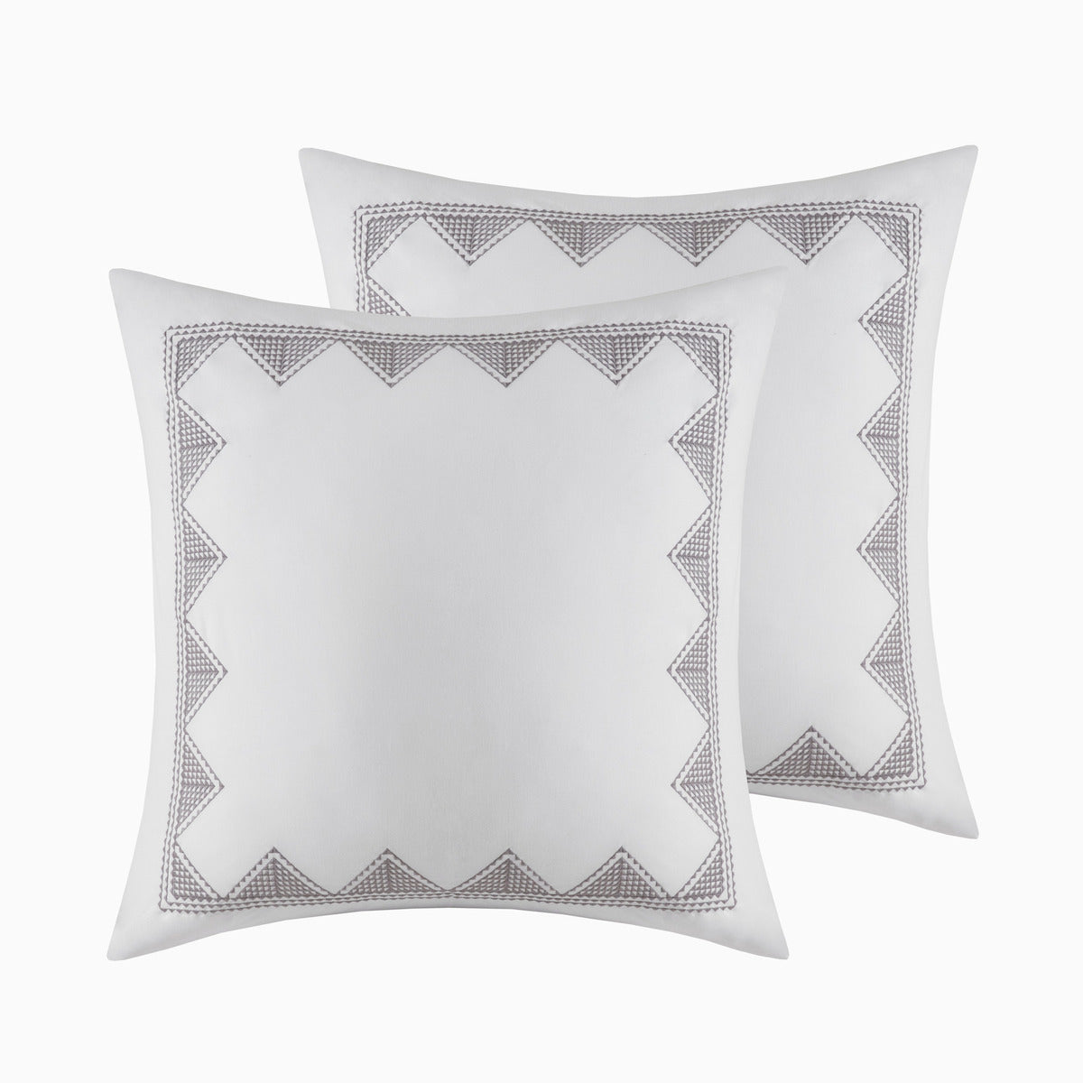 Full/Queen Imani Cotton Duvet Cover Set With Chenille Tufting, Geometr