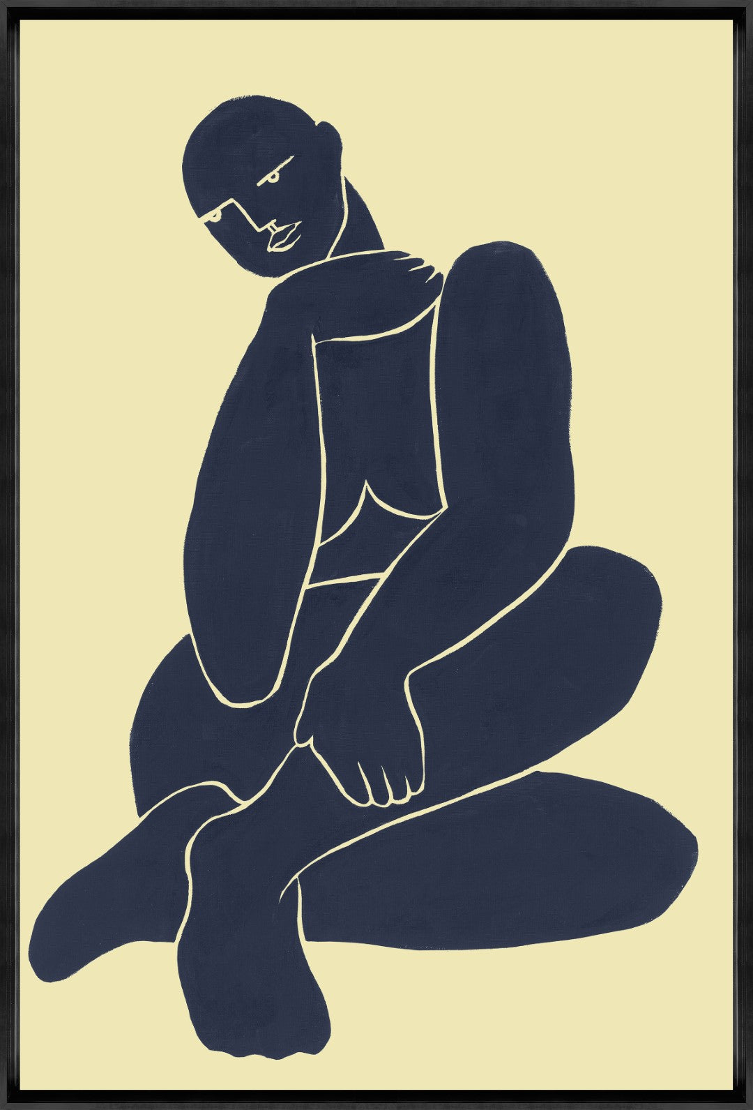 Navy Shapes II - Stunning Giclee Canvas Art by Bella Lane, Hand-Stretc