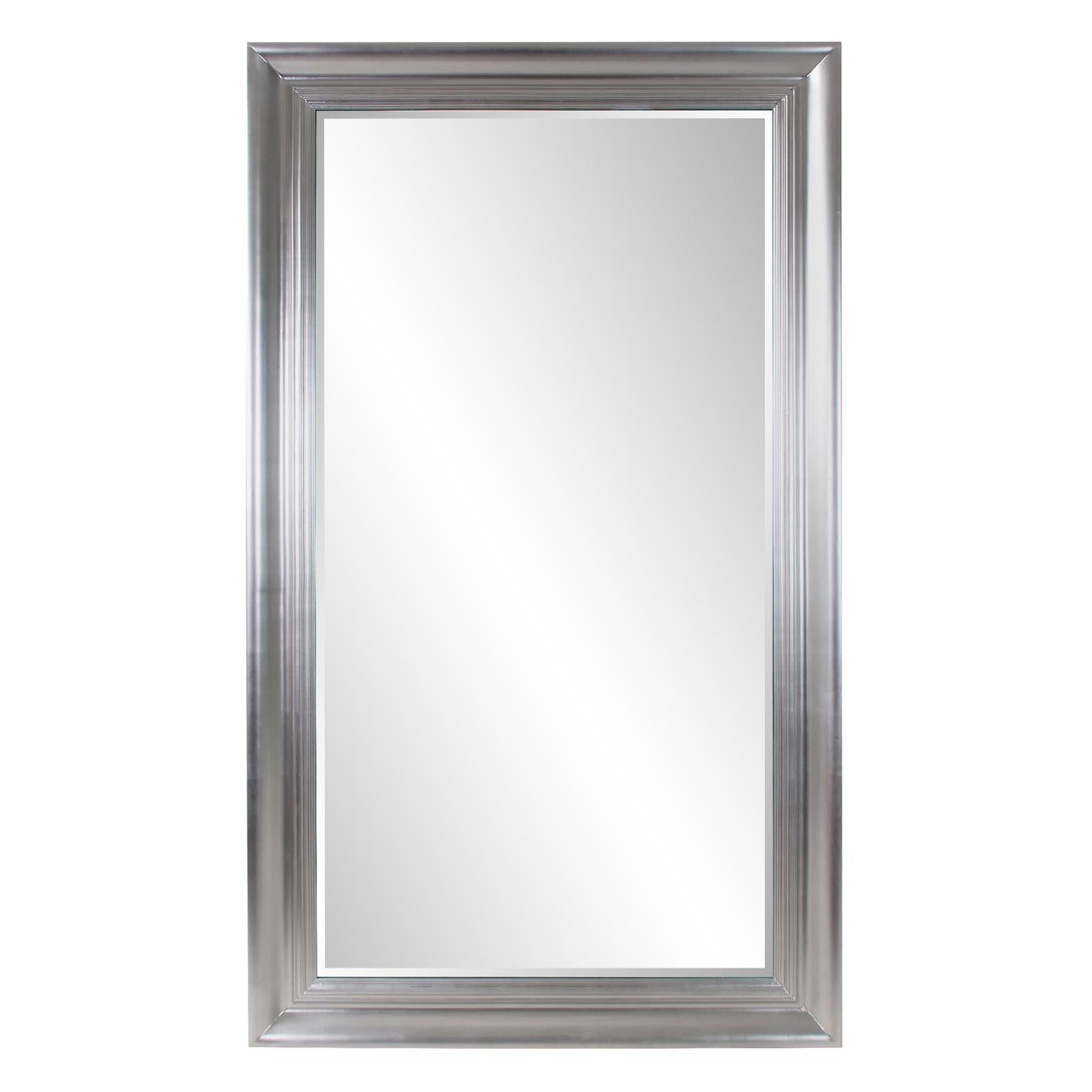 Oversized Silver Leafed Tierney Mirror - Handcrafted Wooden Frame for