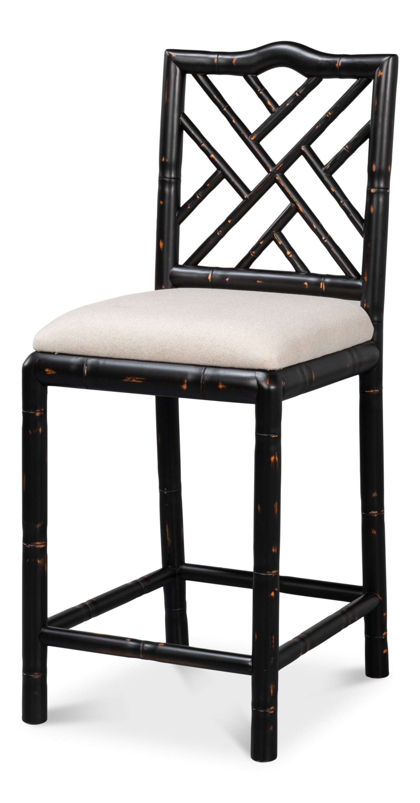 Brighton Counter Stool in Antique Black - Stylish Linen Fabric & Durab