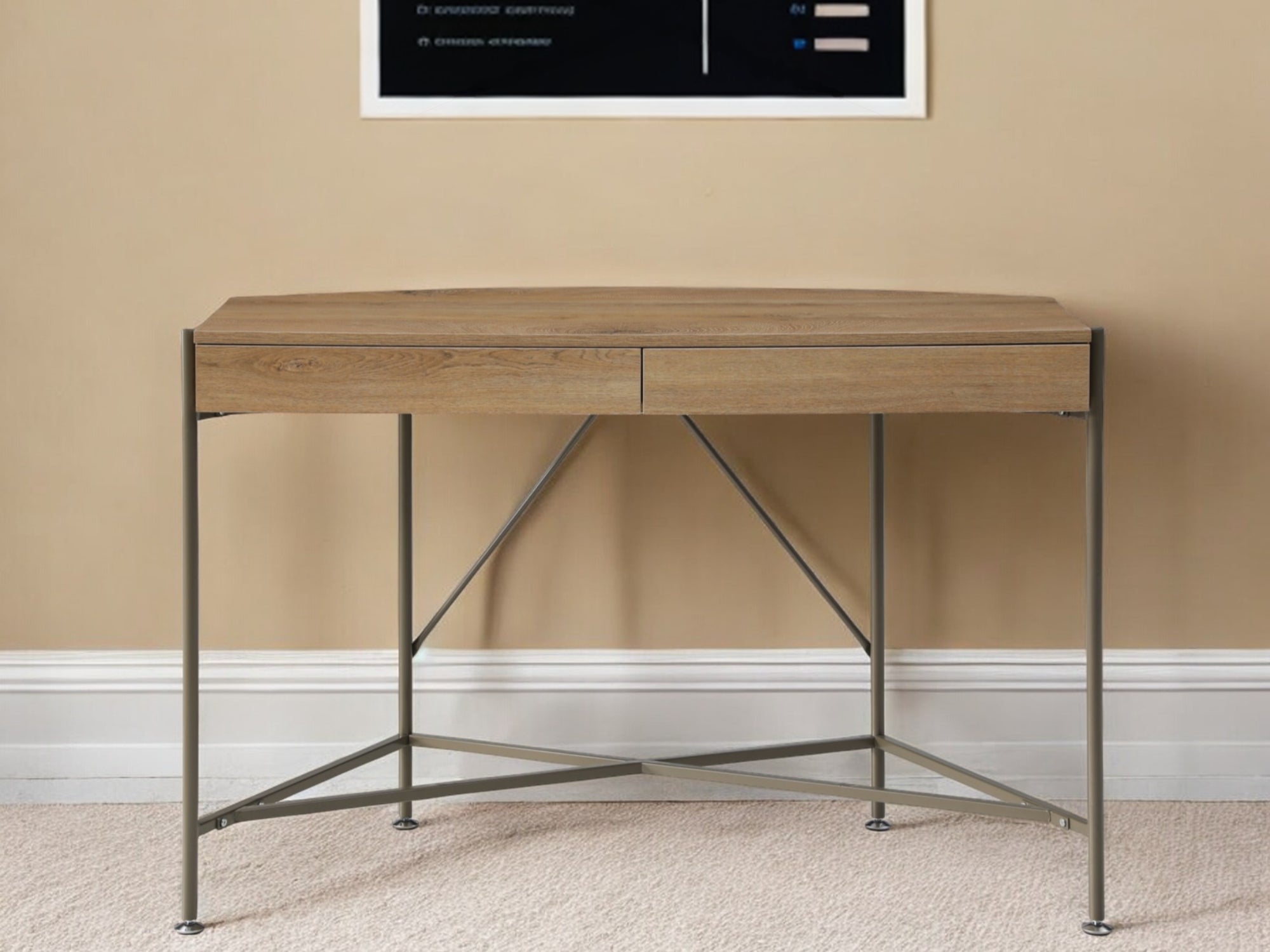 Half Circle Writing Desk with Two Drawers – Classic Design for Home Of