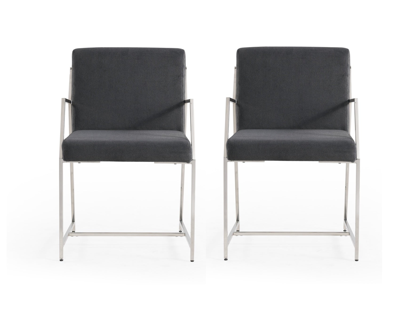 Polygon Dining Chair Set of 2 - Stylish Stainless Steel Angles with Up