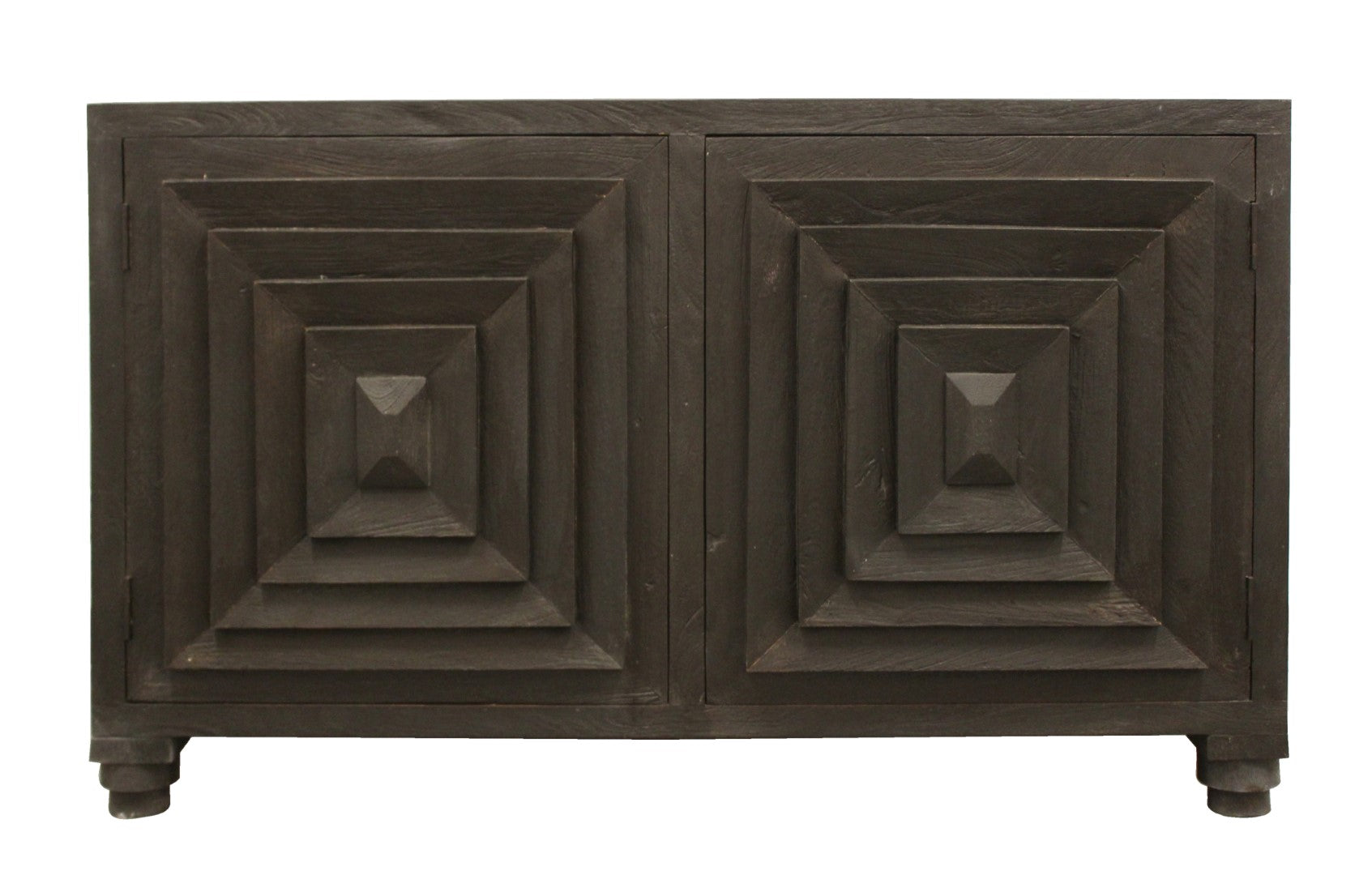 Campbell Bold 2-Door Sideboard in Storm Gray - Solid Mango Wood with T