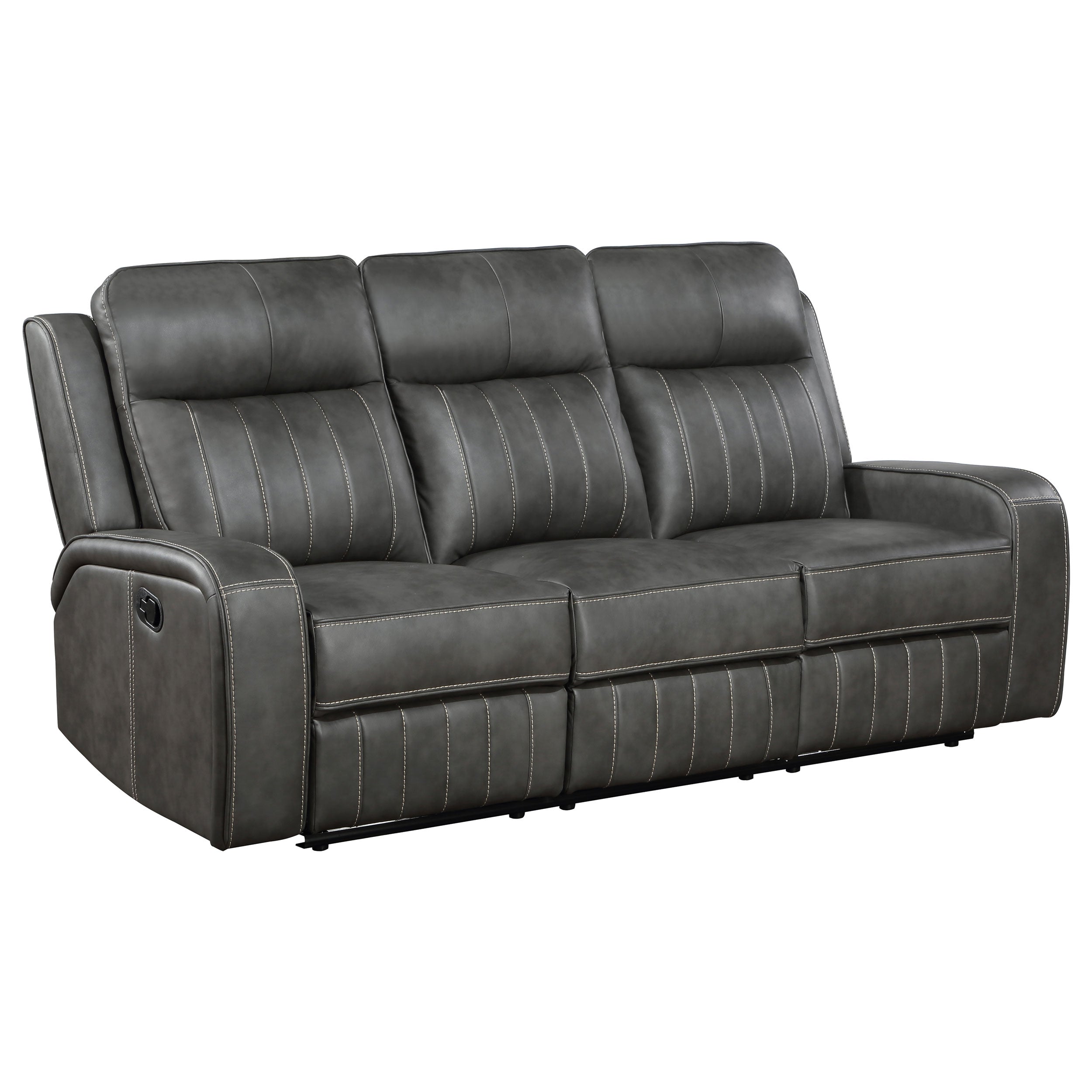 Forrest Grey 2-Piece Motion Reclining Sofa Set - Modern Faux Leather C