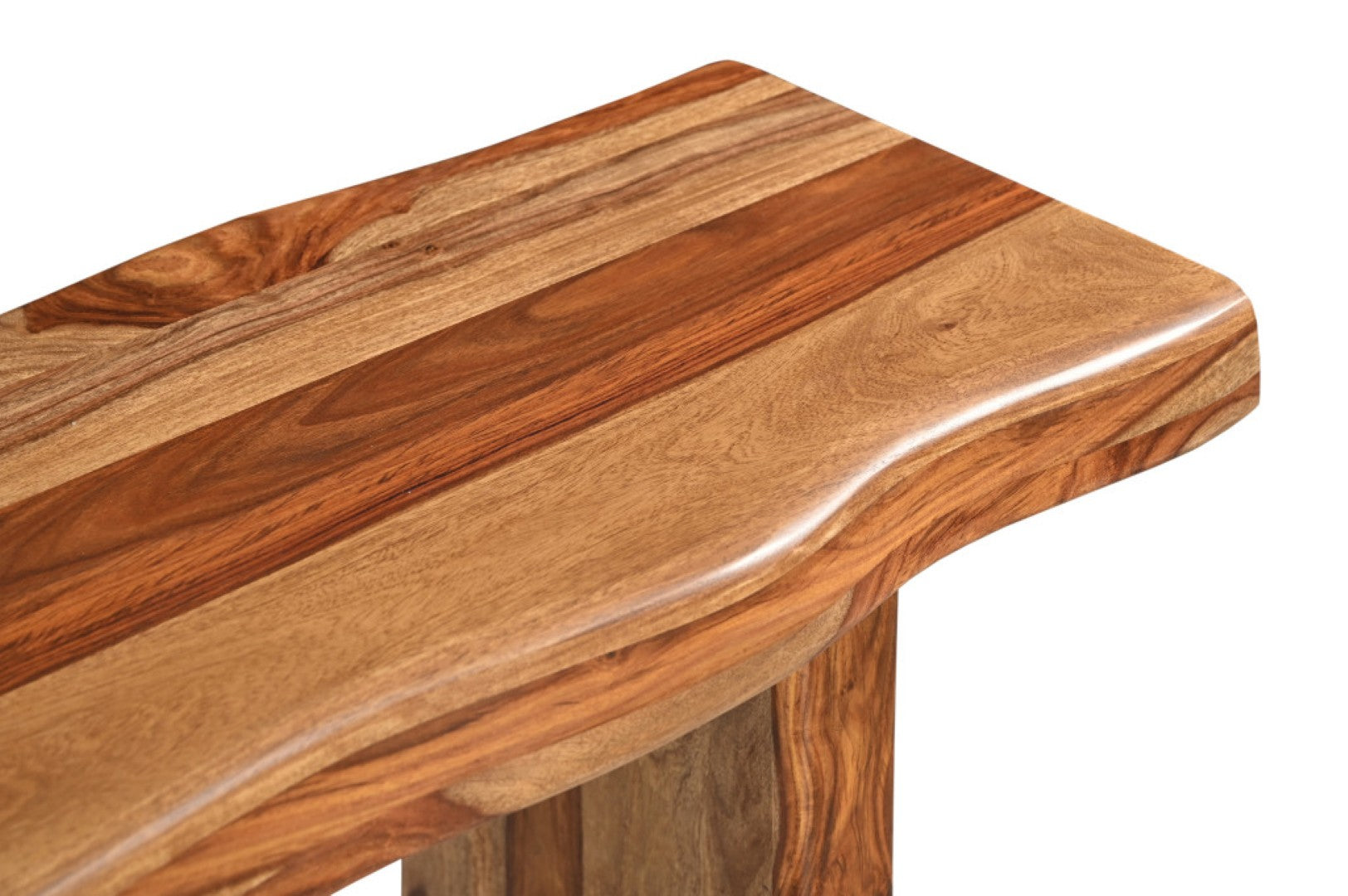 60" Brown Solid Wood Double Pedestal Console Table - Handcrafted Live
