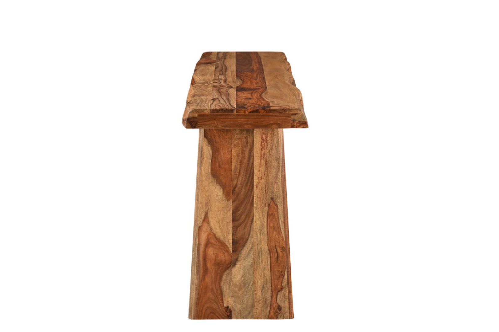 60" Brown Solid Wood Double Pedestal Console Table - Handcrafted Live