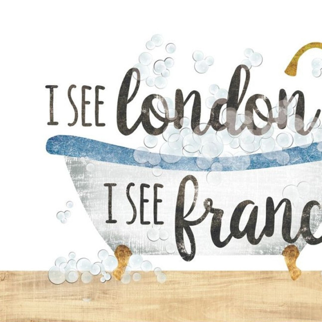 Set of Two Framed Bathroom Wall Art Prints - "I See London" & "I See F