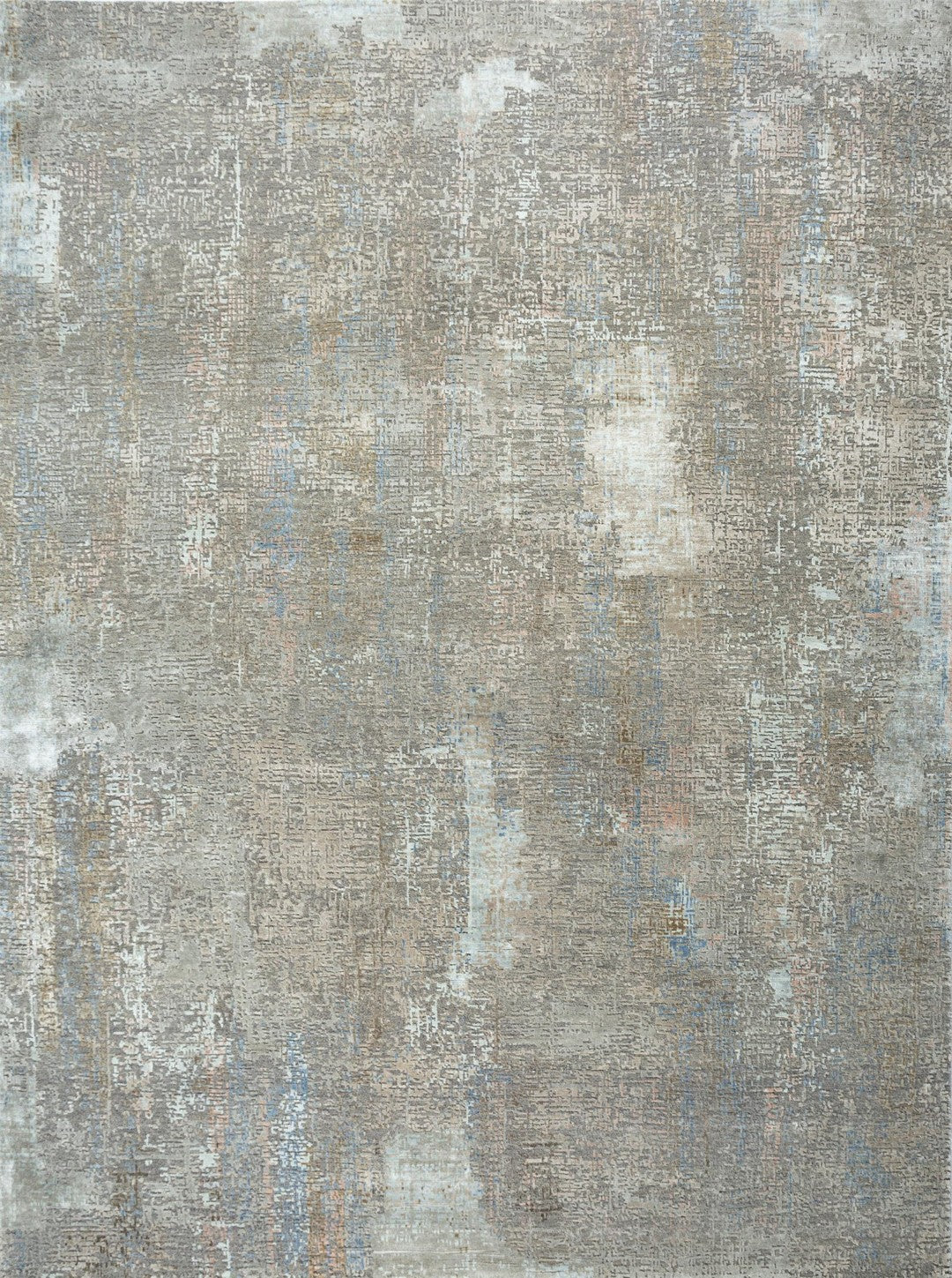 8' X 10' Blue Abstract Hand-Knotted Wool Area Rug - Unique Artisan Des
