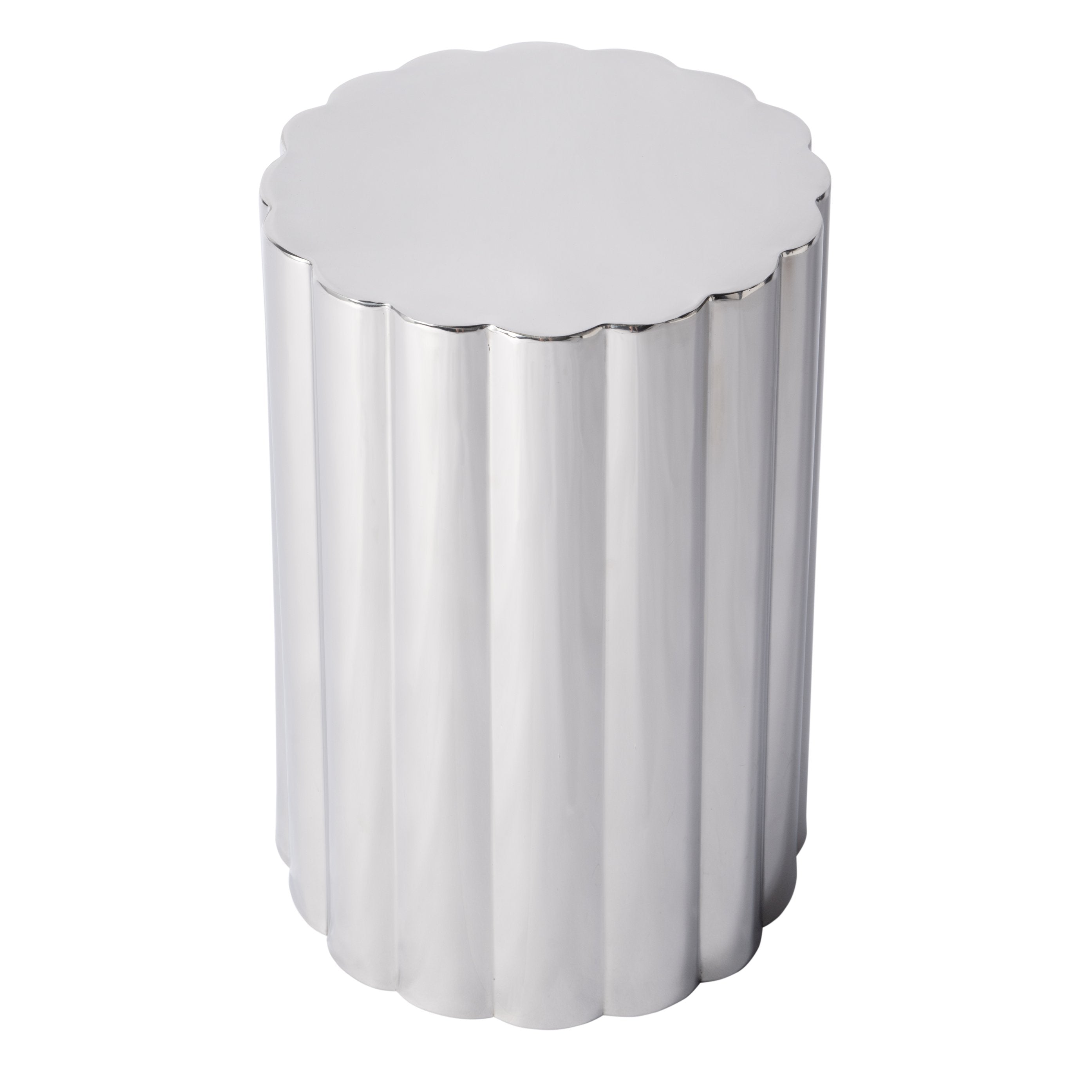 Norwich Fluted Column Side Table - Elegant Stainless Steel Design for