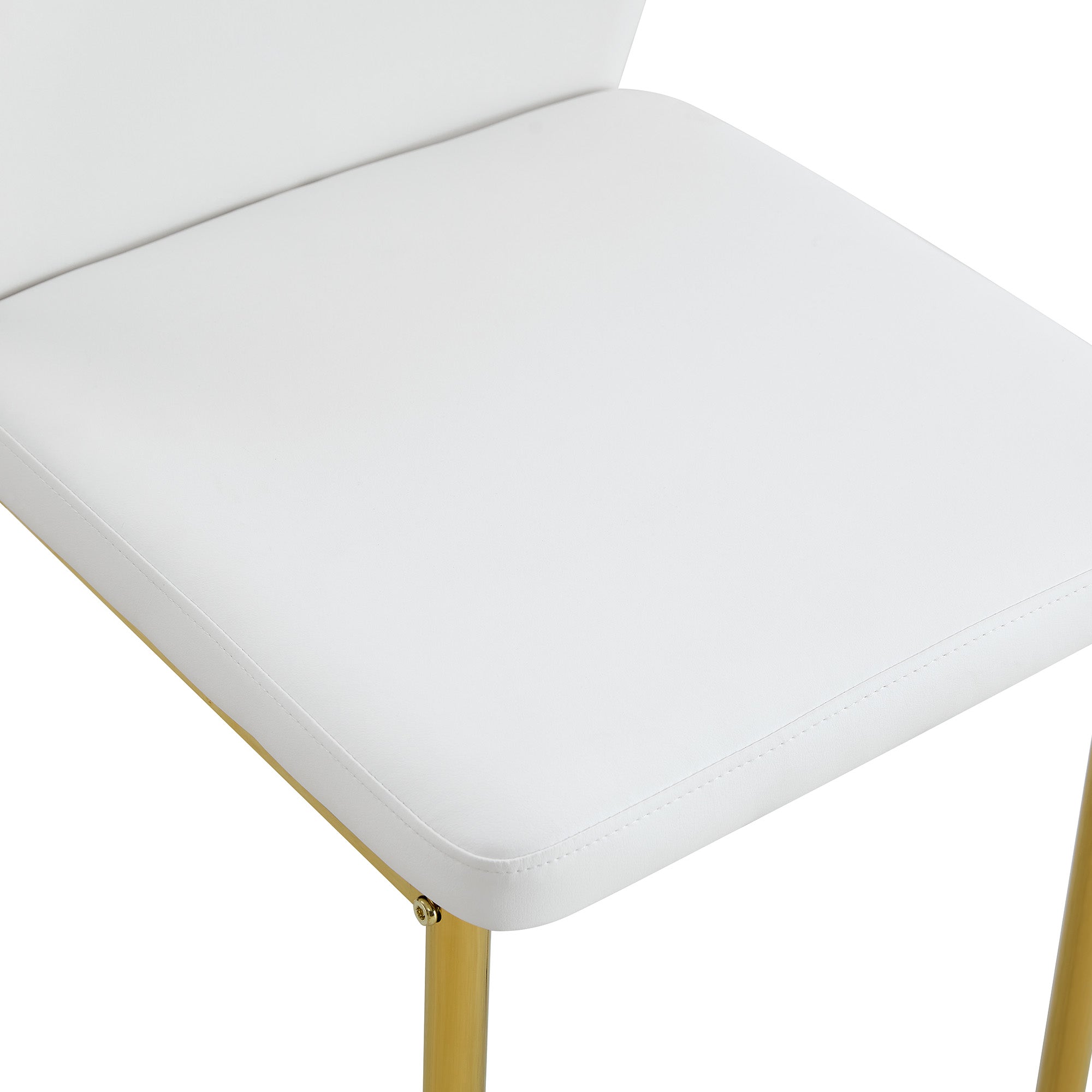 Luxury White Pu Dining Chair Set Of 4 - Modern High Resilience Seating
