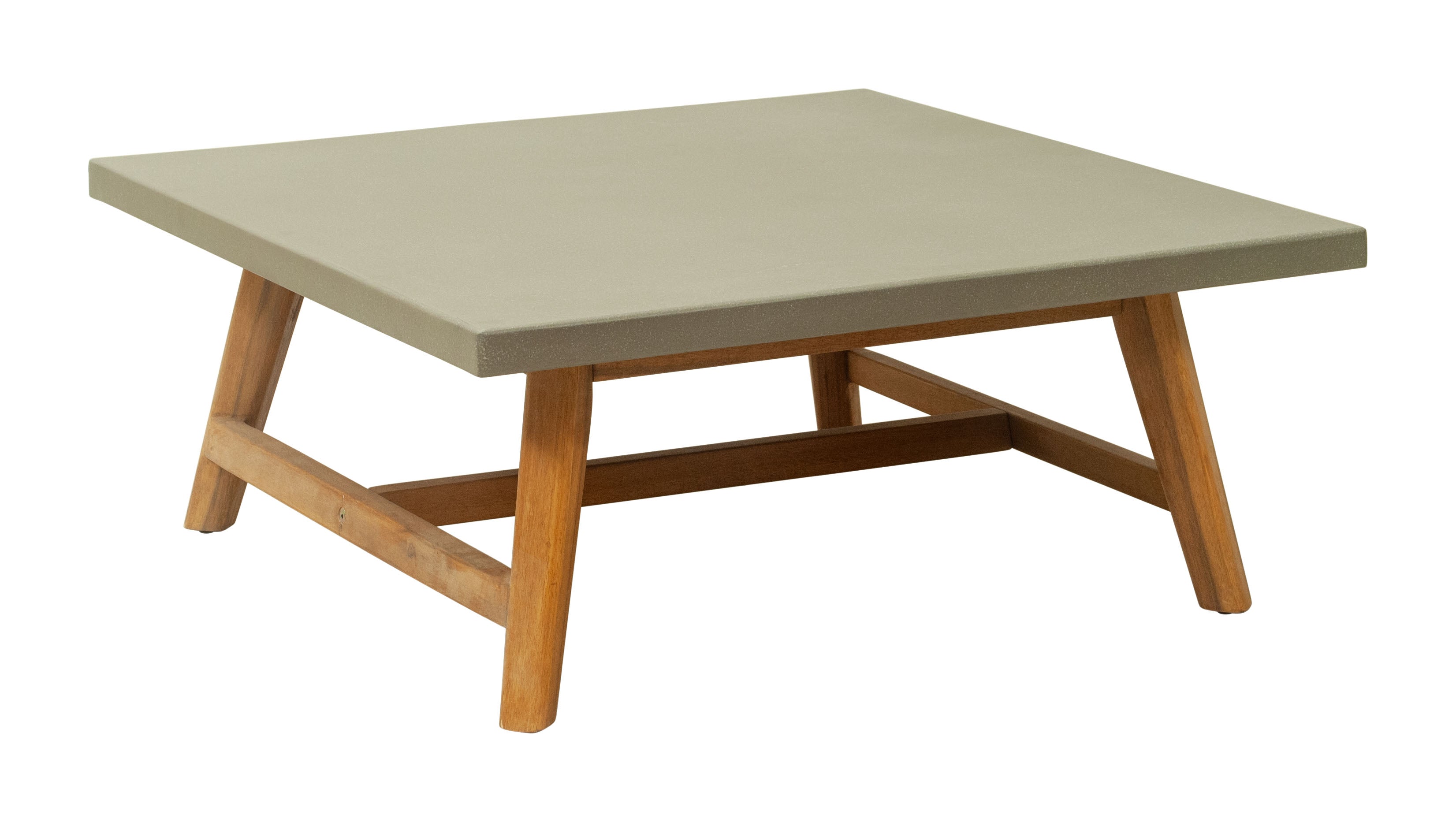 Kert Coffee Table in Gray - Modern Terrazzo & Acacia Wood Design for S