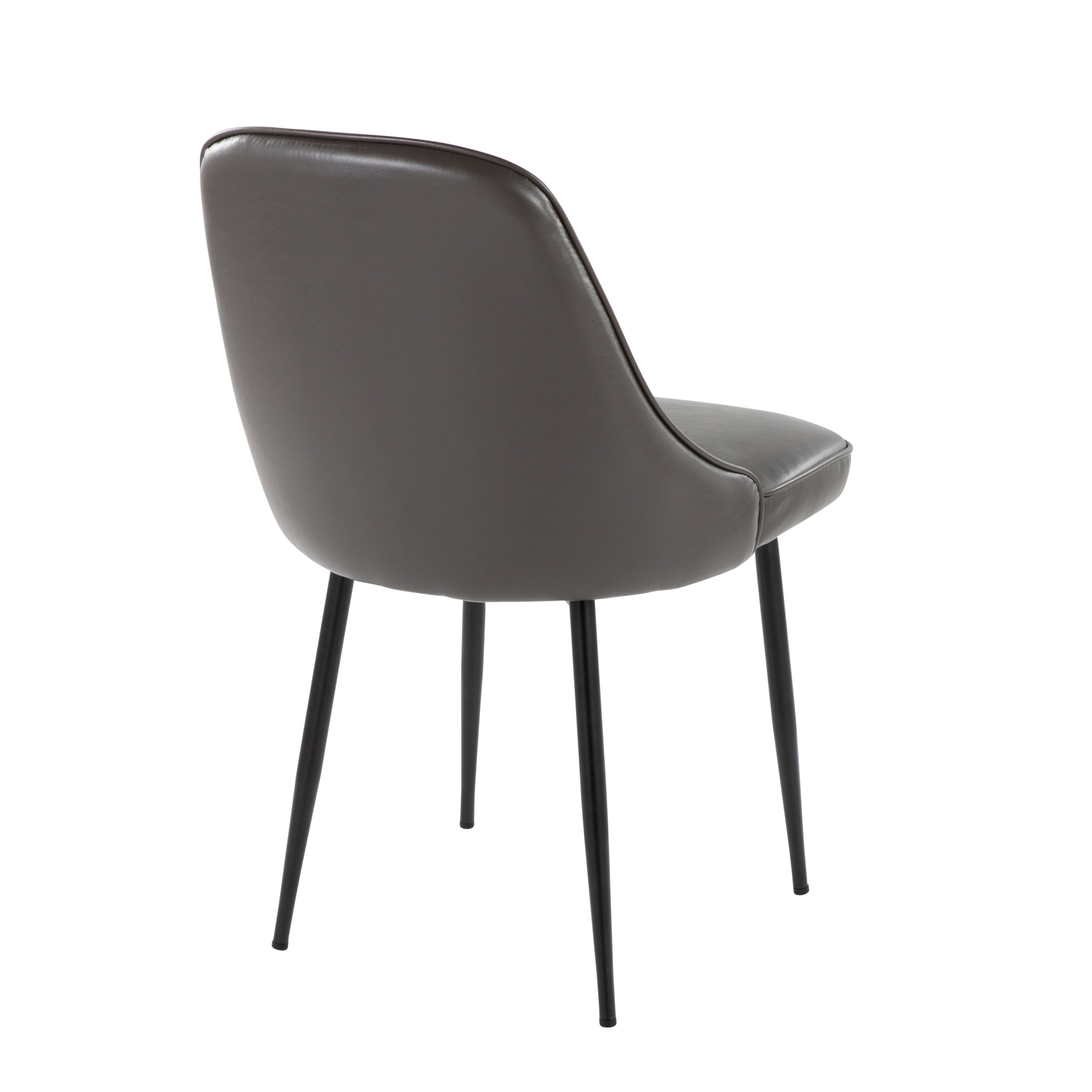 Marcel Grey Faux Leather Dining Chairs Set Of 2 — Contemporary Cushion