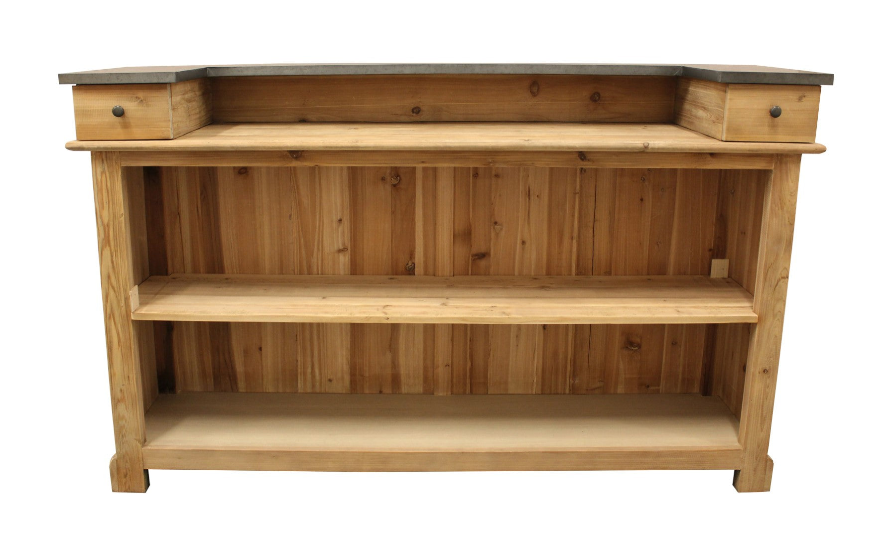 Manhattan Beach Kai Bar – Rustic Old Pine Wood with Spot-Resistant Zin