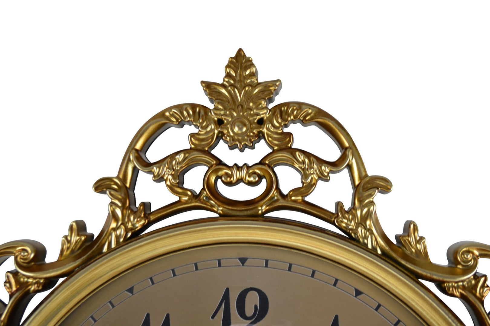 17" Gold and Black Ornate Silent Pendulum Wall Clock - Timeless Elegan