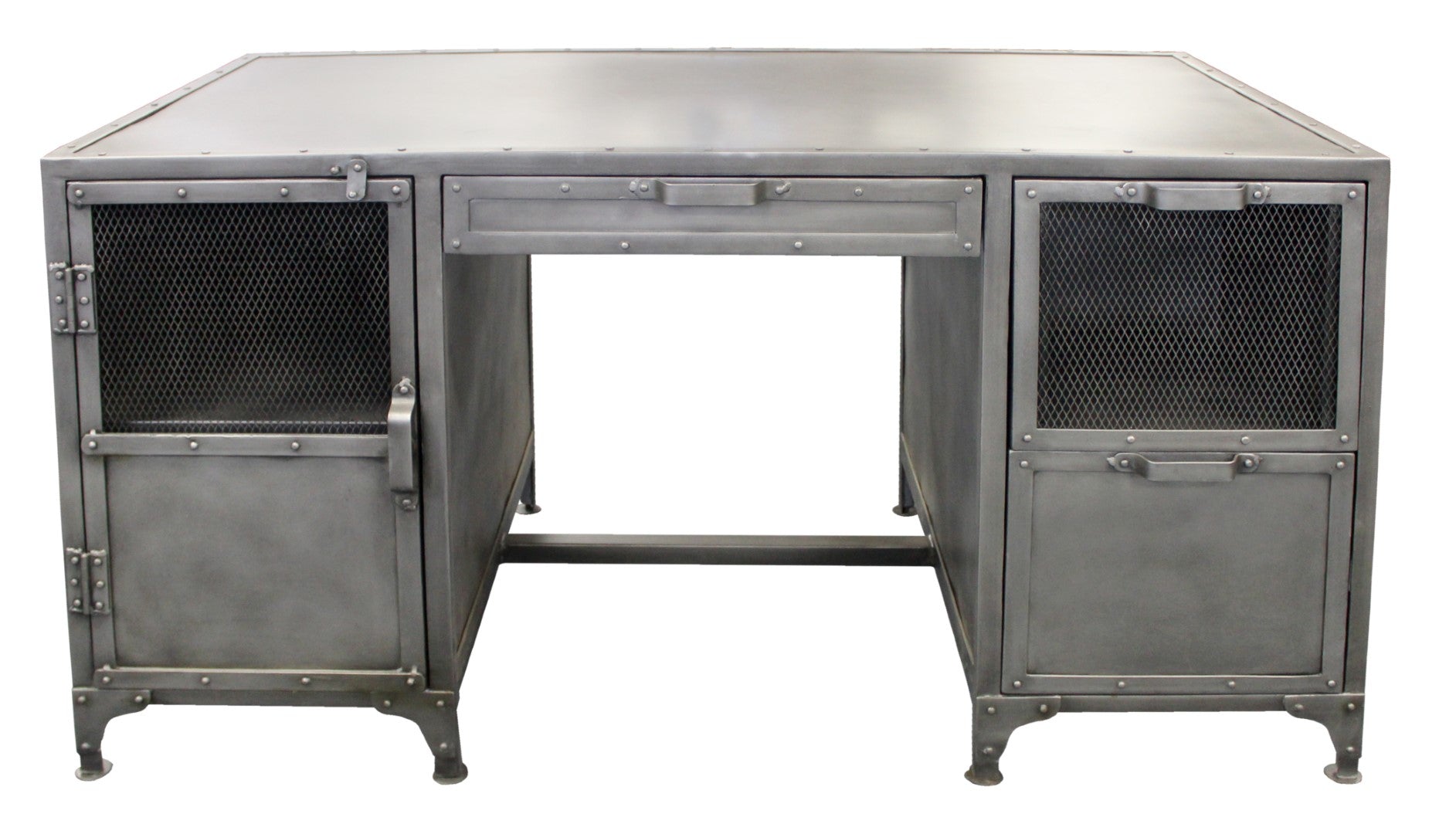 Sheridan Industrial 3-Drawer Metal Desk with 1 Door - Stylish, Functio