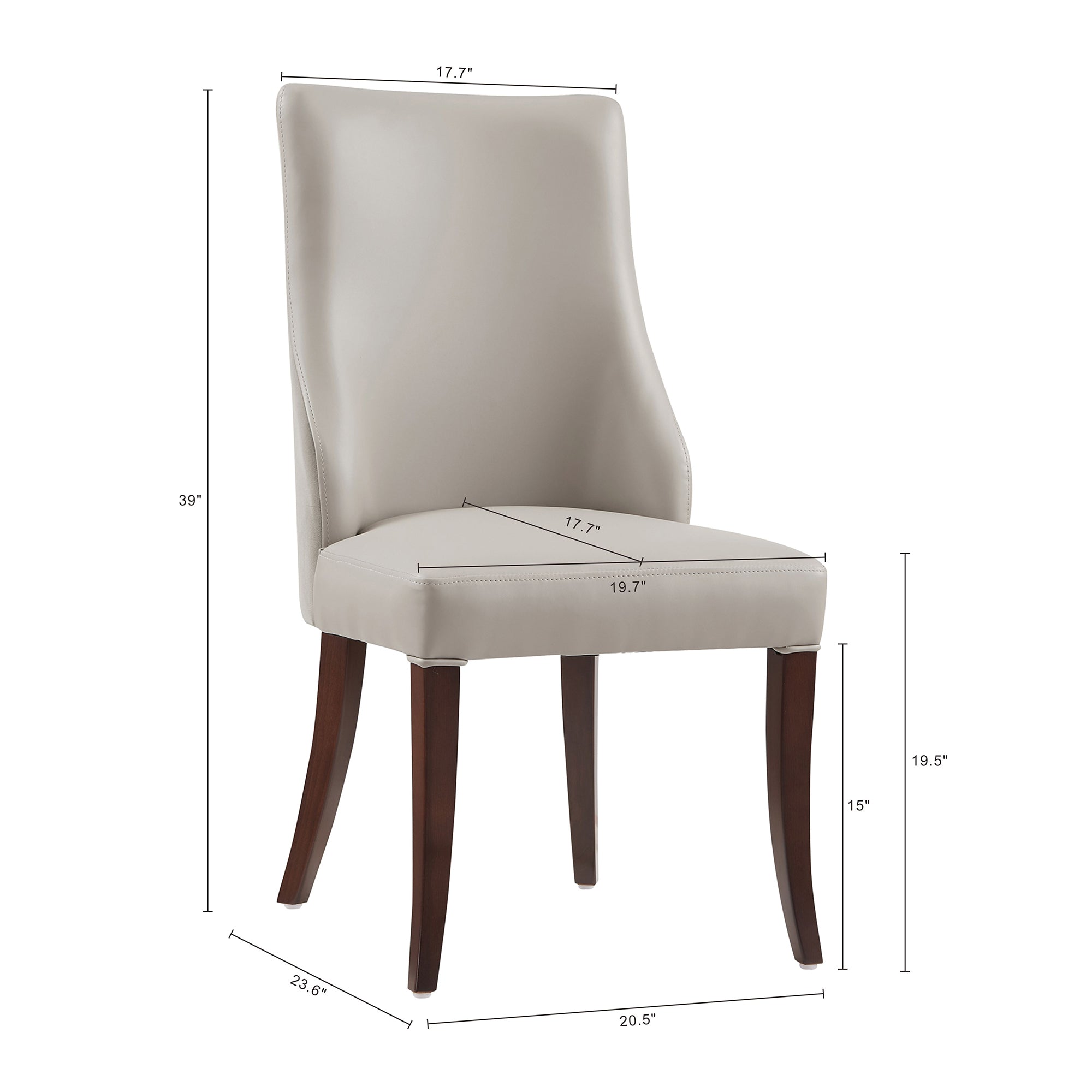 Connie Elegant Vegan Leather & Velvet Dining Chairs Set Of 2 - Modern