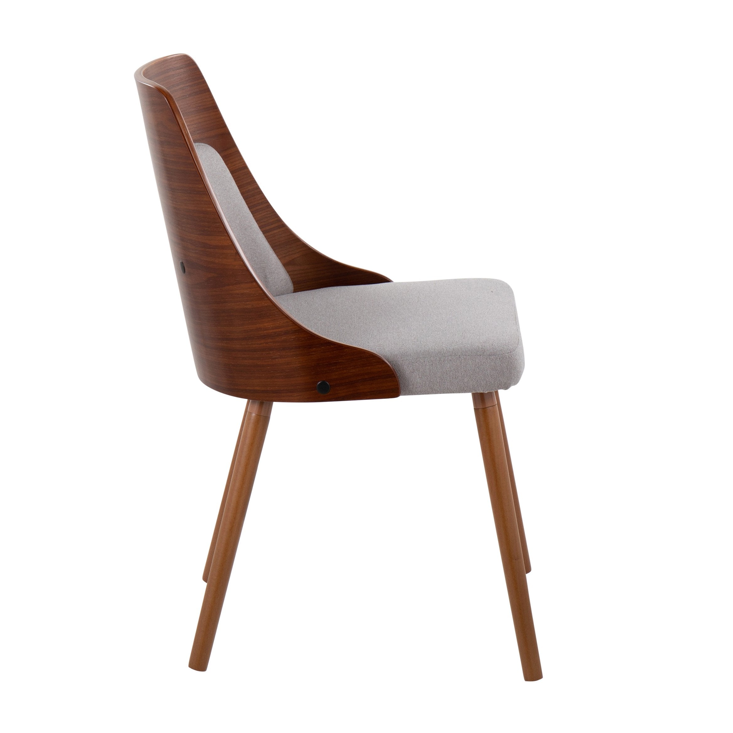 Anabelle Mid-Century Dining Chair Set Of 2 — Walnut Bent Wood Frame, P
