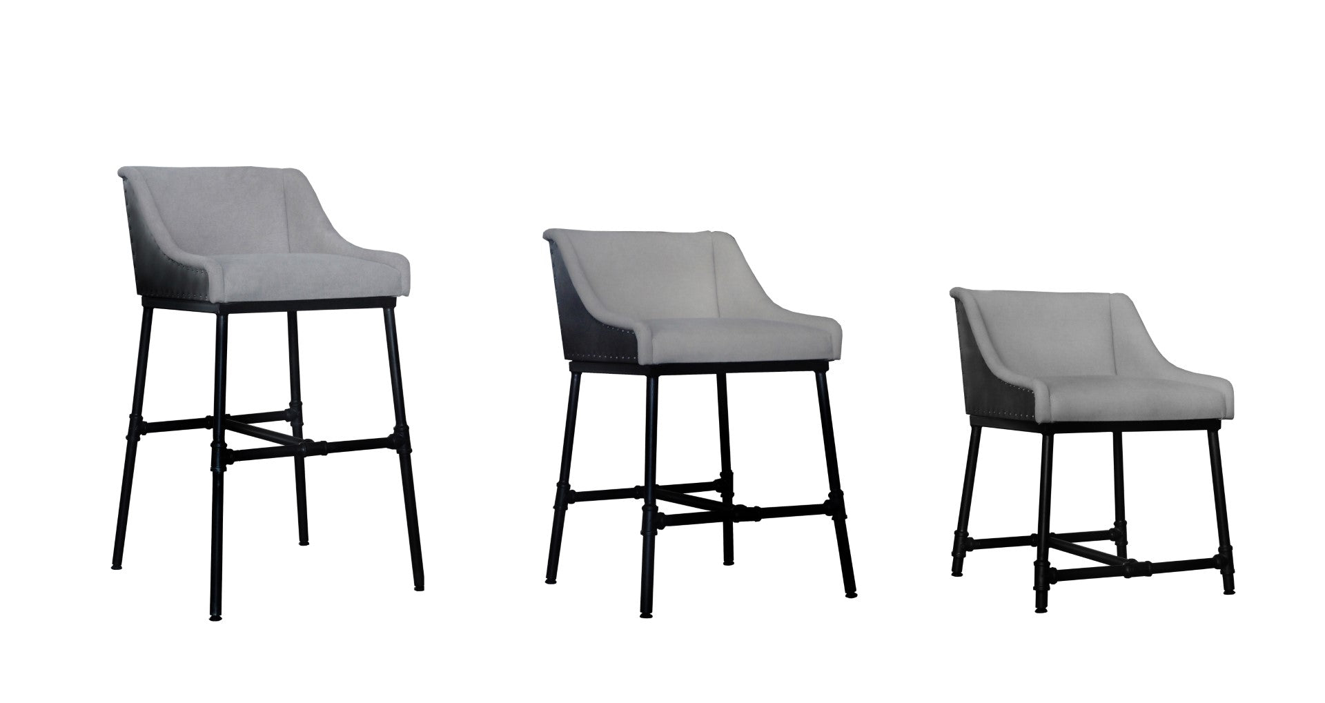 Aliso Morgan Light Gray 3-in-1 Adjustable Chair for Dining, Bar, and C