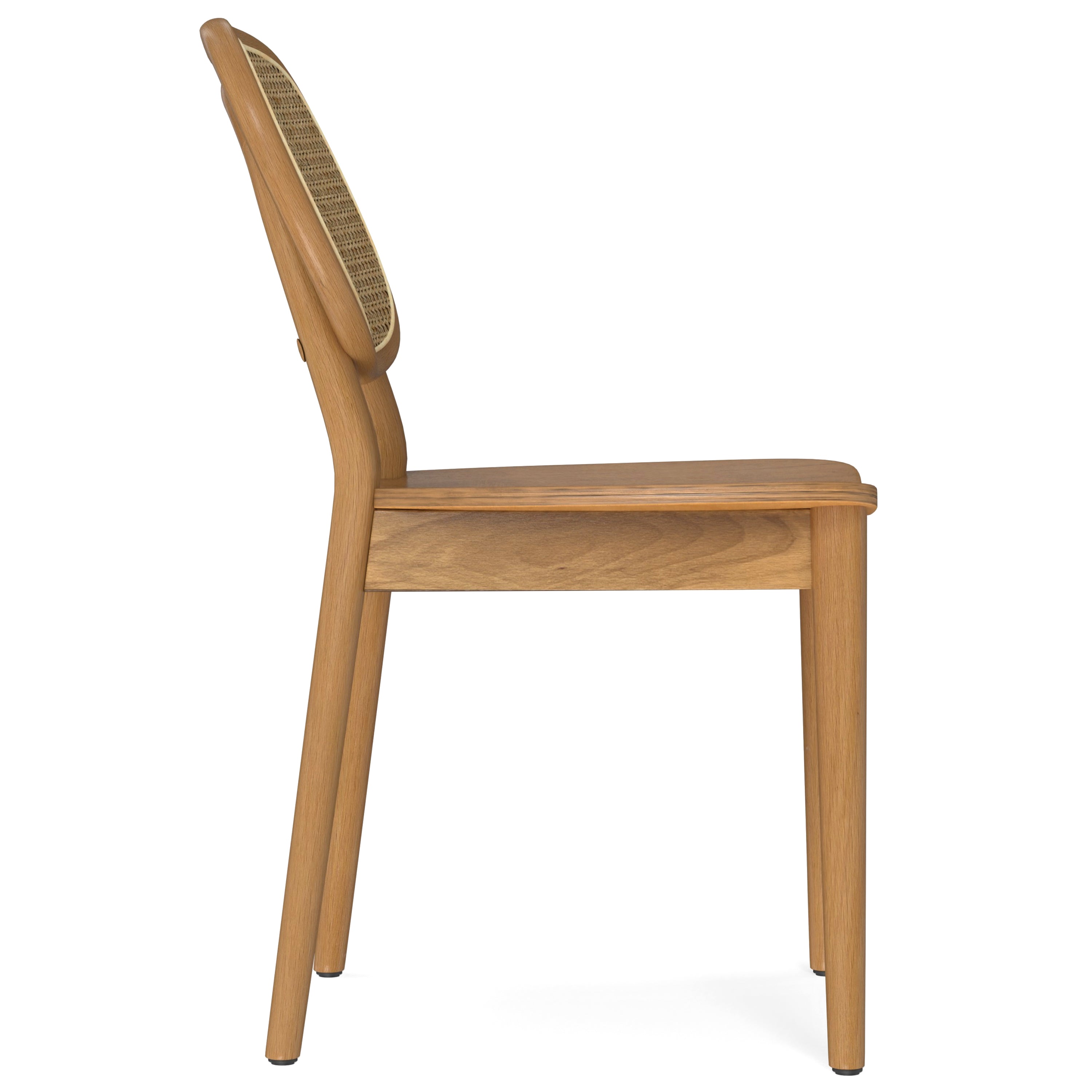 Rachel Kiln-Dried Beech Wood Dining Chairs (Set Of 2) With Rattan Cane