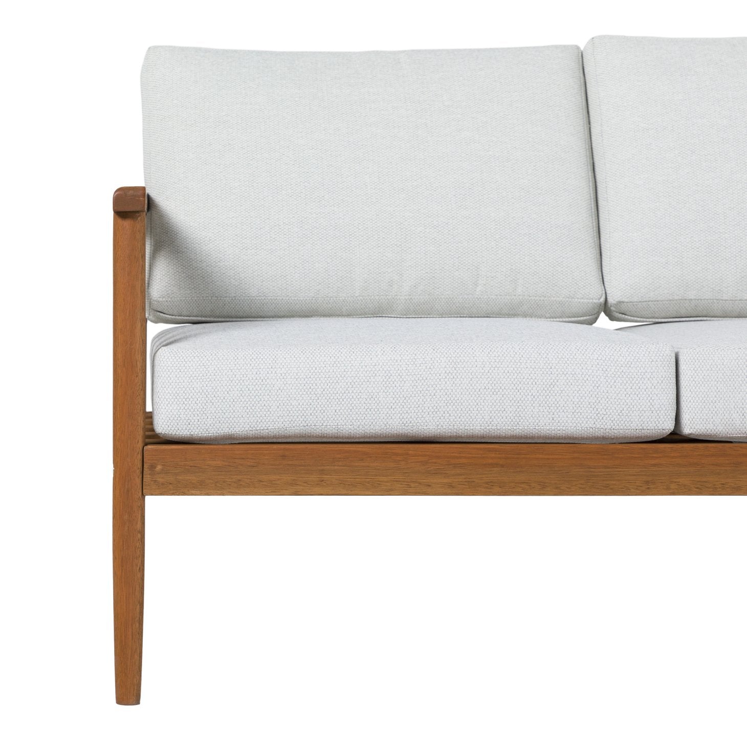 Walker Edison - Contemporary Eucalyptus Wood Patio Loveseat With Cushi