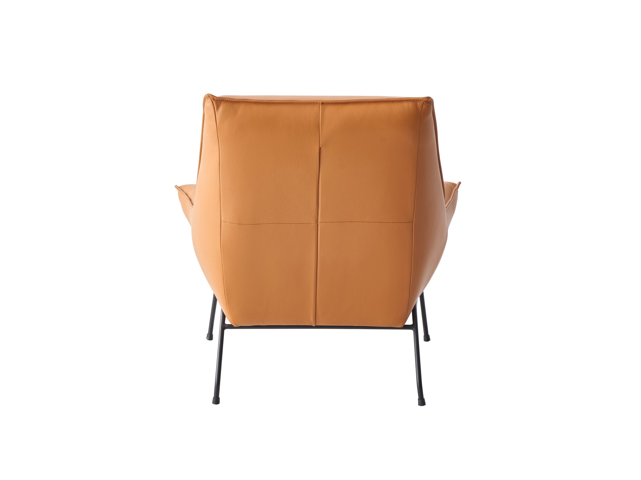 Zusa Sandstone Top Grain Leather Accent Chair & Ottoman With Metal Fra