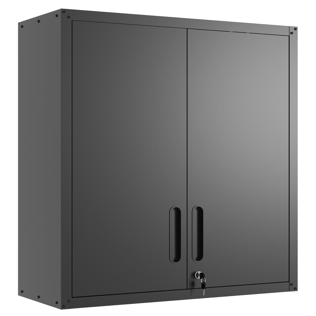 Metal Wall-Mounted Tool Storage Cabinet with Locking Doors, Adjustable