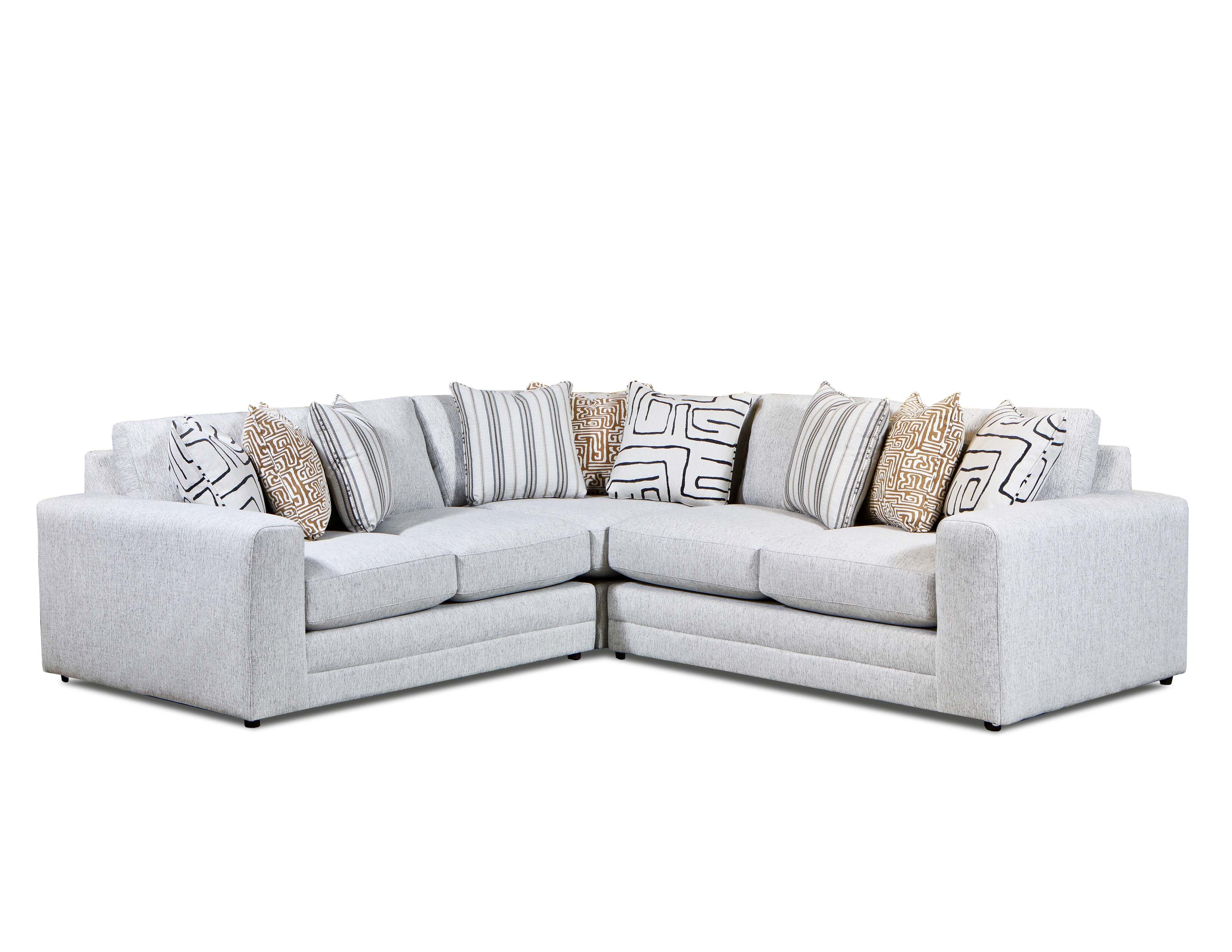 Durango Pewter Sectional Sofa with Reversible Cushions & Luxe Living C