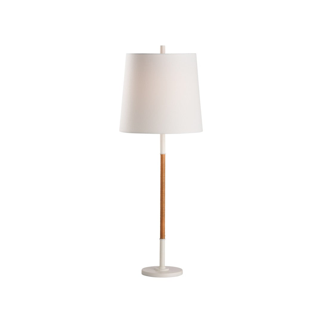 Amelia Handwoven Rattan Floor Lamp In White Metal — Coastal Boho Ambie