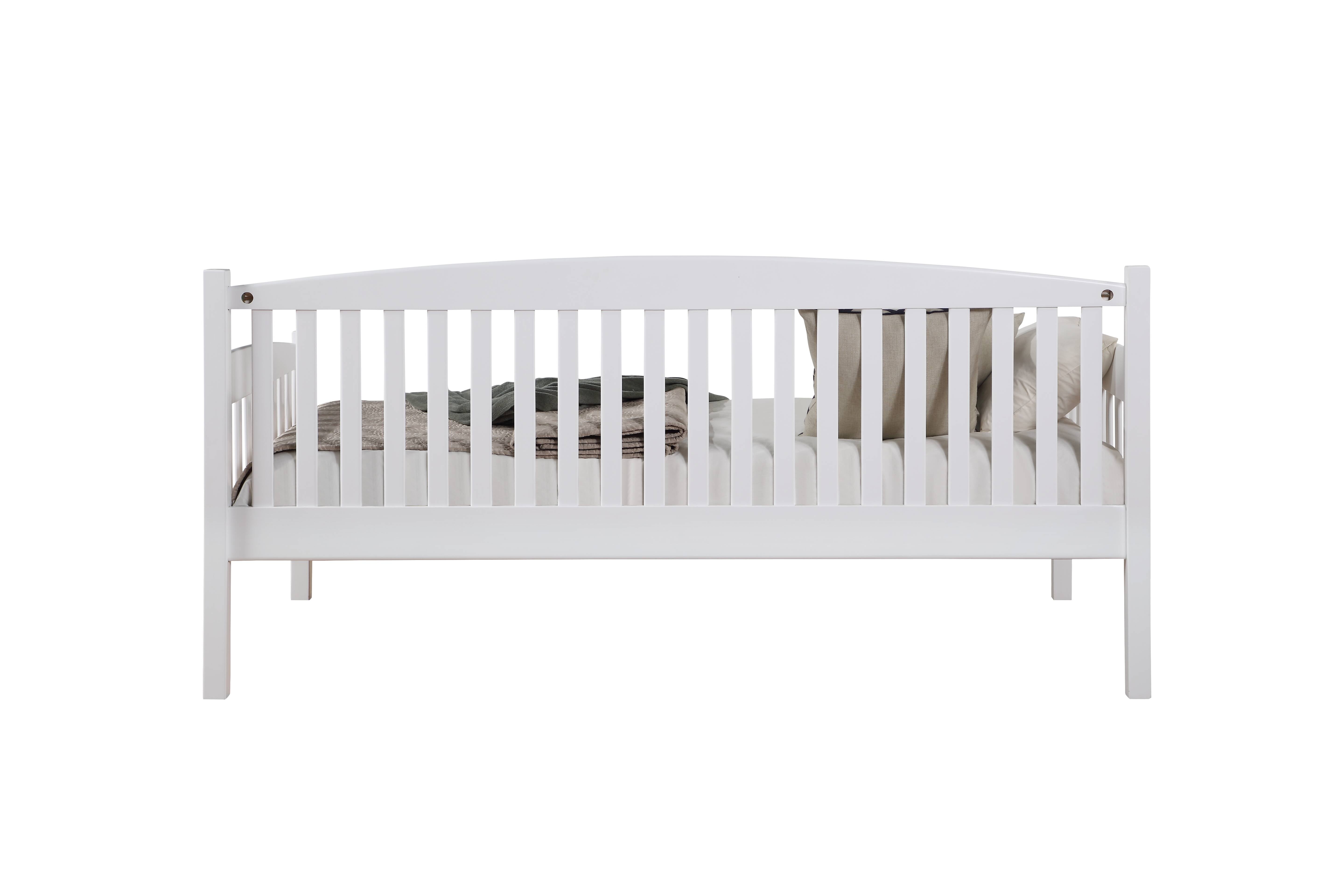 Caryn White Twin Daybed - Mission Style Slatted Panel, 13-Slat System,