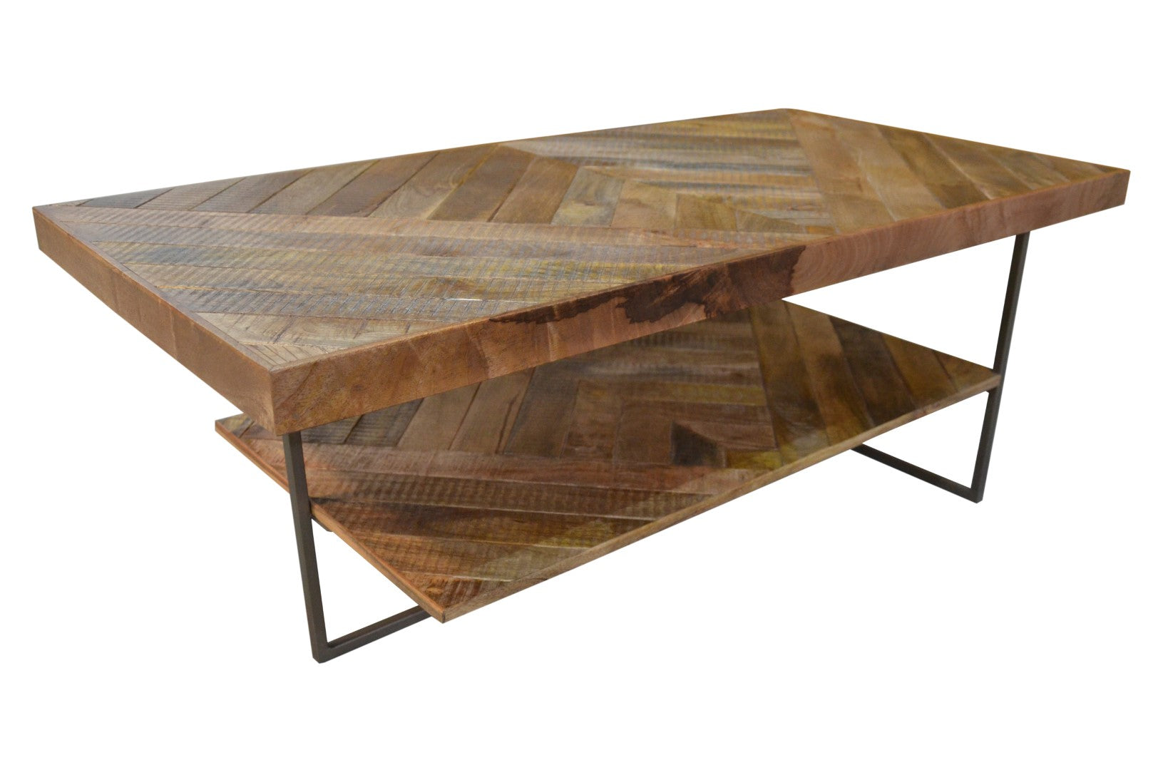 Madrigal Cocktail Table - Exquisite Mango Wood Design with Brass Frame