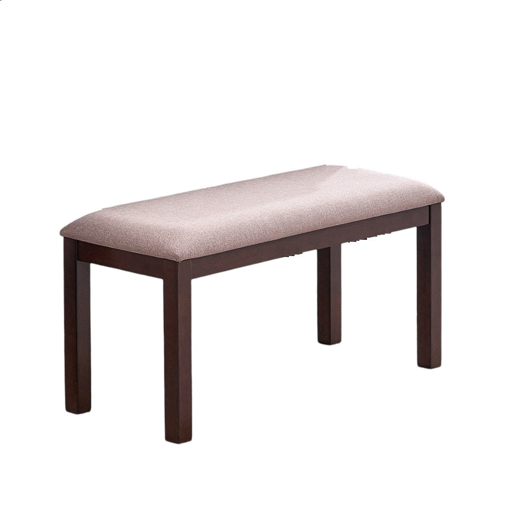 Contemporary Cherry 48" Dining Bench With Upholstered Cushion, Solid W