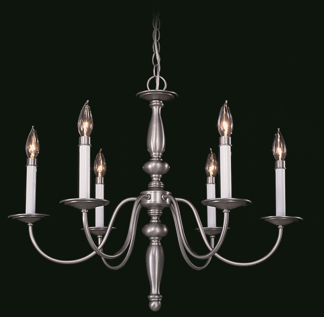 6-Light Rustic Elegance Jamestown Dining Chandelier - Handcrafted Amer