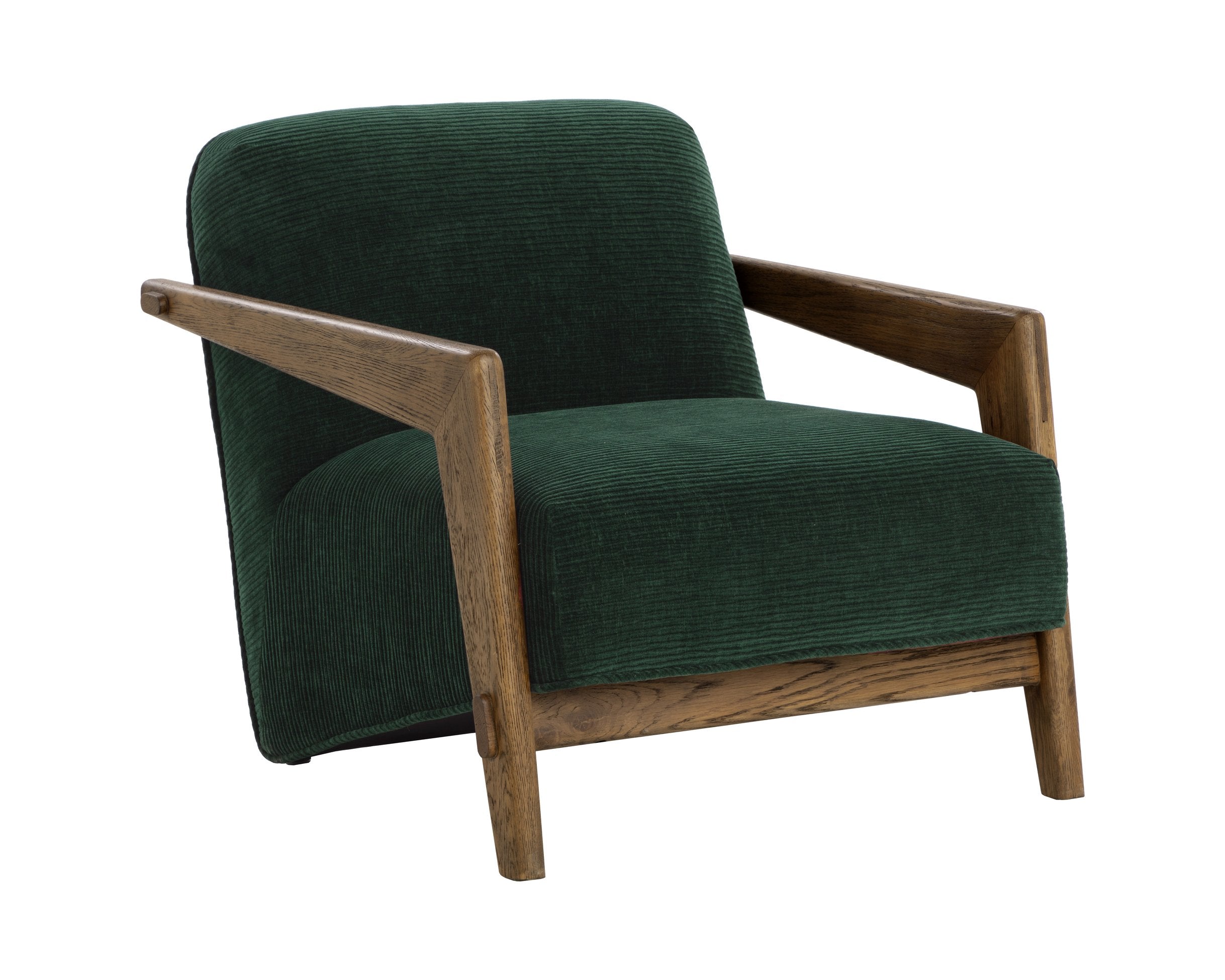 BOSCO Lounge Chair – Mid-Century Marvel in Warm Oak & Plush Opera Nori