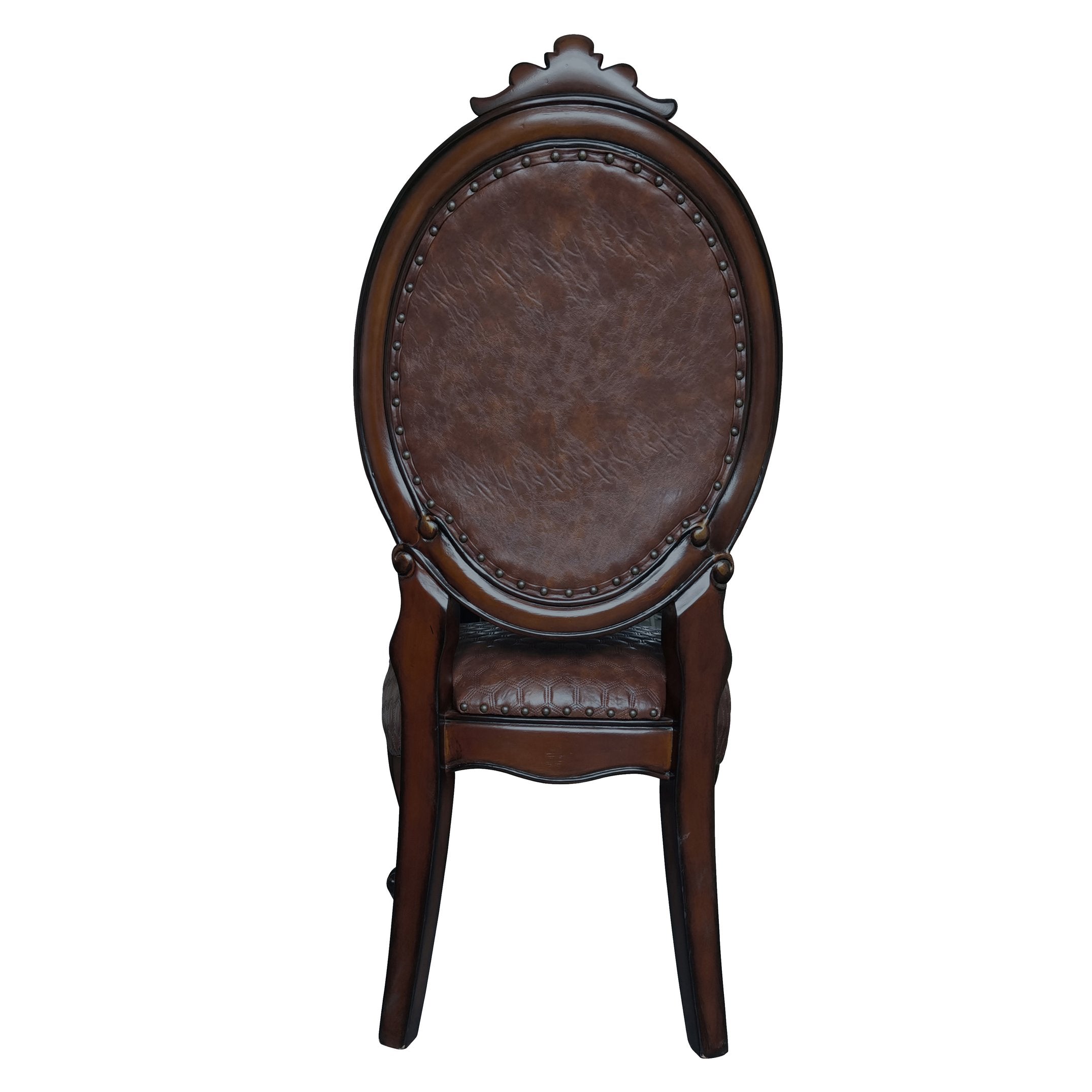 Brown Oval Back Side Chairs Set of 2 — Brown & Cherry Oval Backrest, P