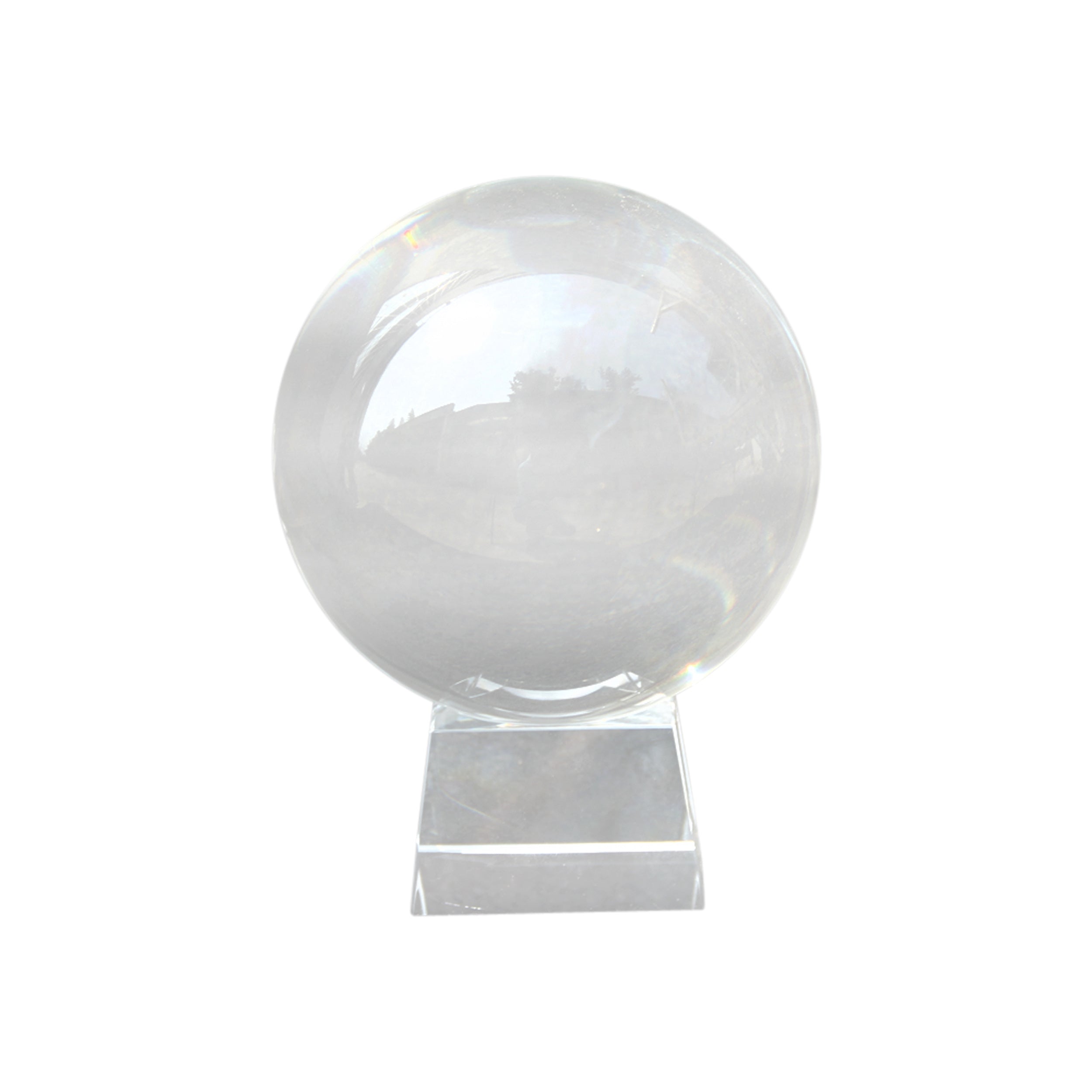 Fengshu 6-Inch Crystal Ball with Elegant Glass Stand - Perfect for Hom