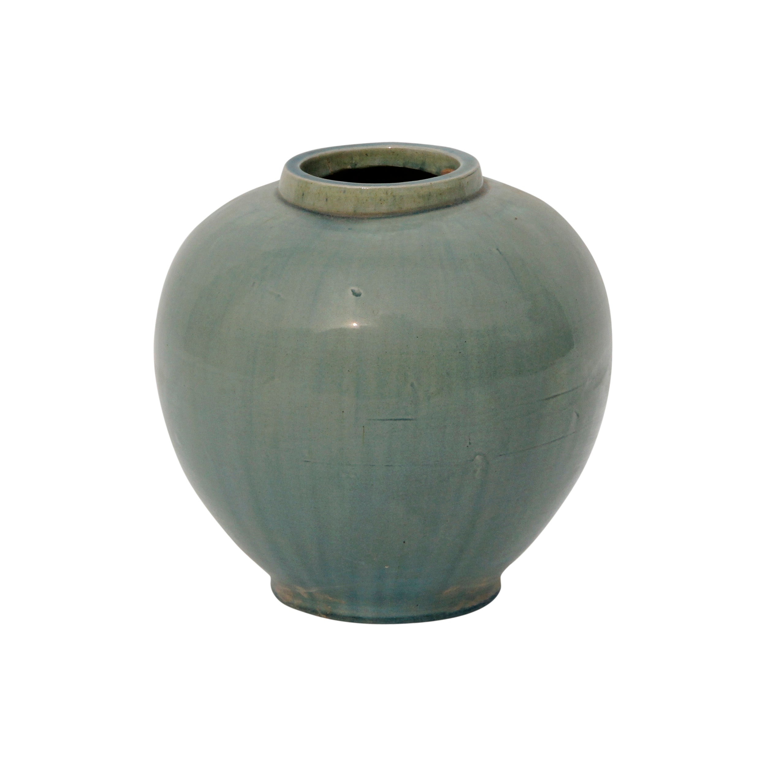 Vintage Green Ceramic Apple-Shaped Pot – Charming Porcelain Decor for